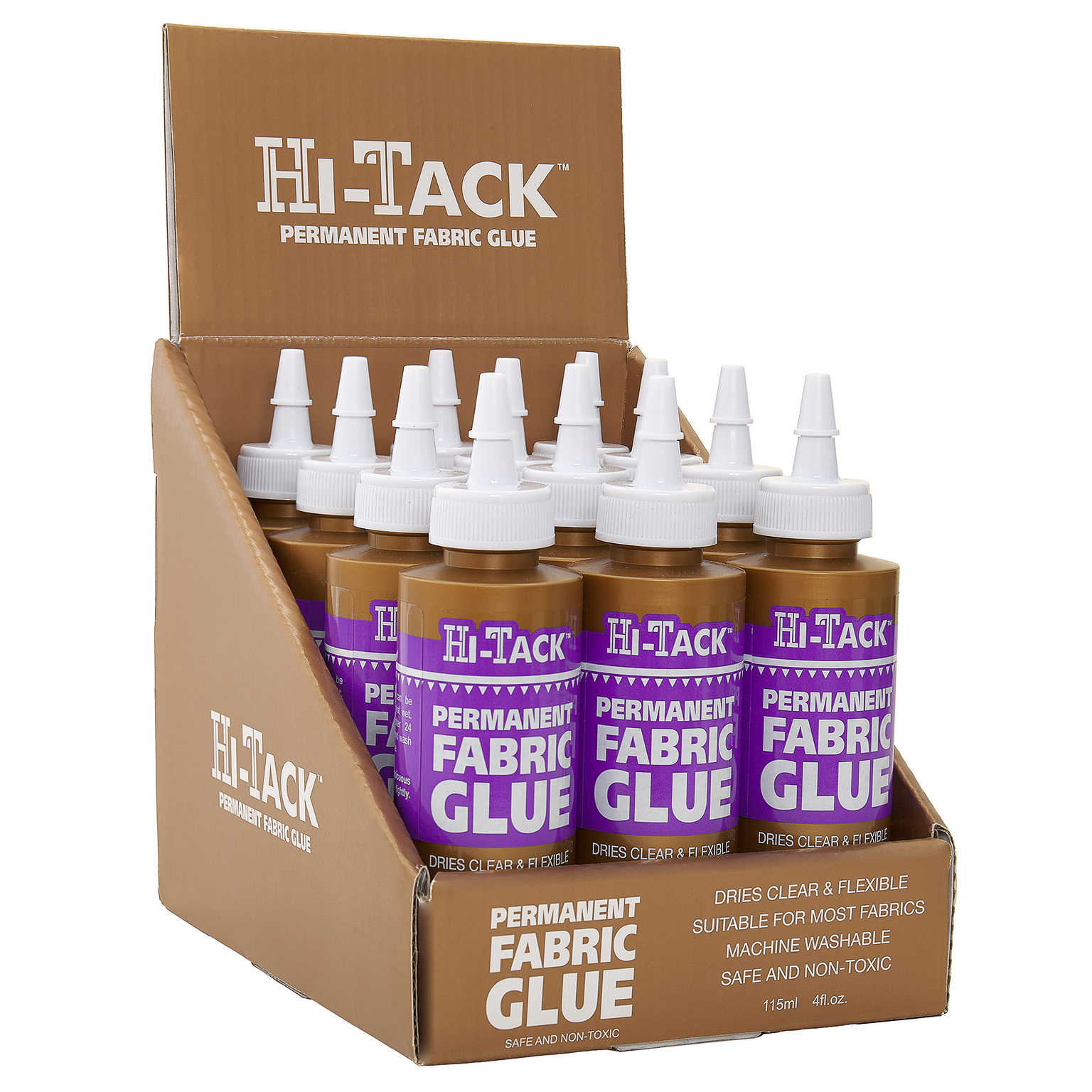 Adhesive: Hi-Tack Fabric Glue: 115ml (12) - HI-TACK - Groves and Banks