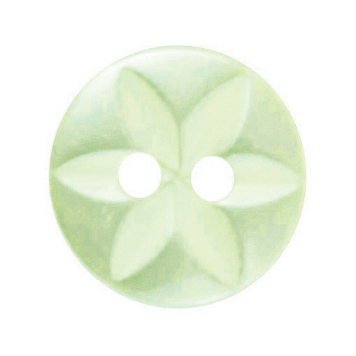 Buttons: Star: Polyester: 11mm: Pale Green - Trimits Loose Buttons - Groves and Banks