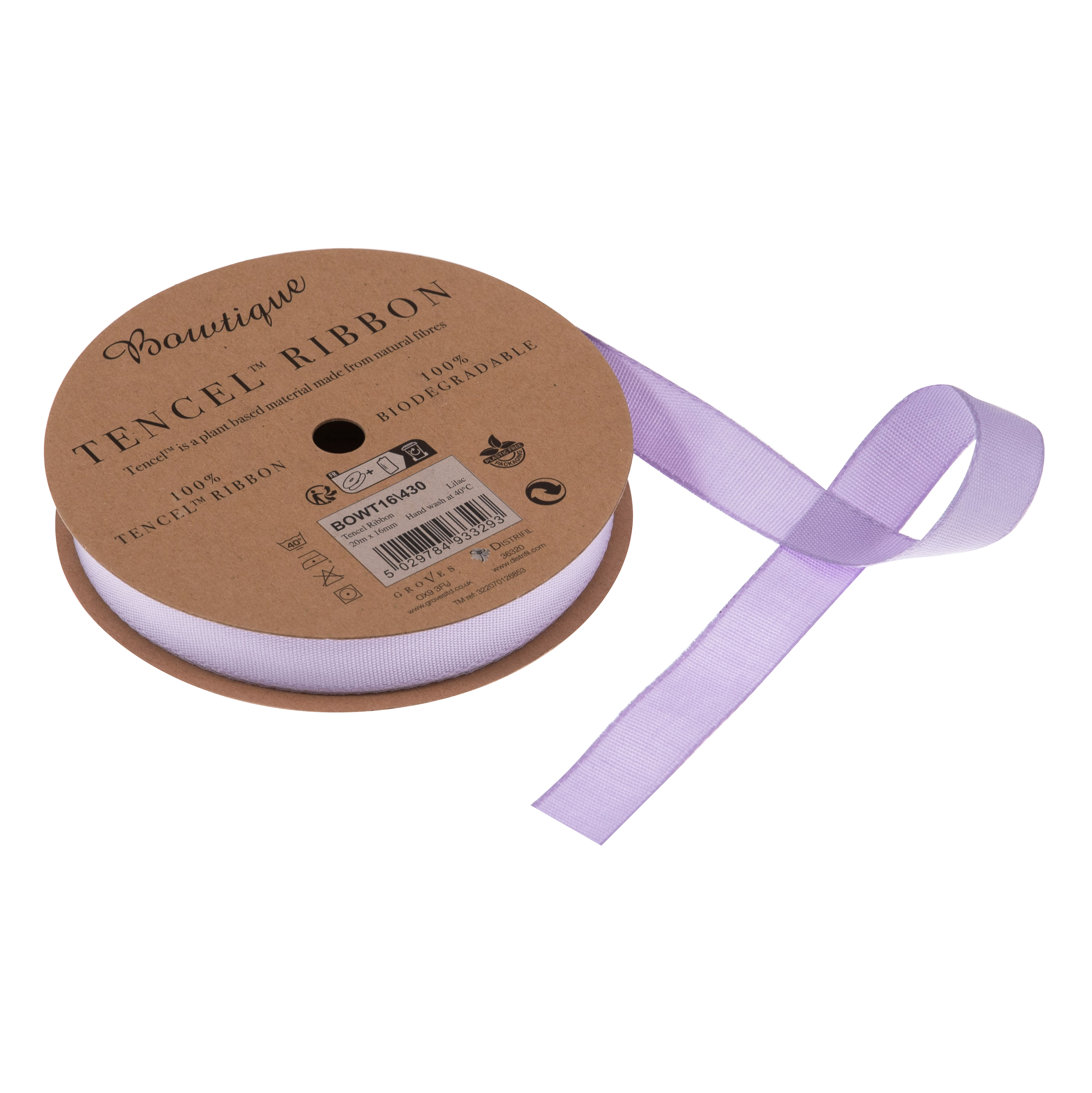 Ribbon: TENCEL™ Biodegradable: 20m x 16mm: Lilac - Bowtique - Groves ...