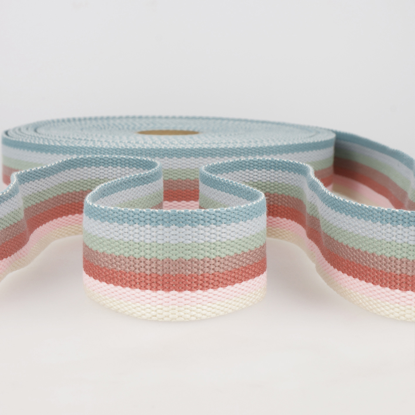 Trim: Webbing: Striped: 20m x 40mm: Multi-Coloured: Vintage ...