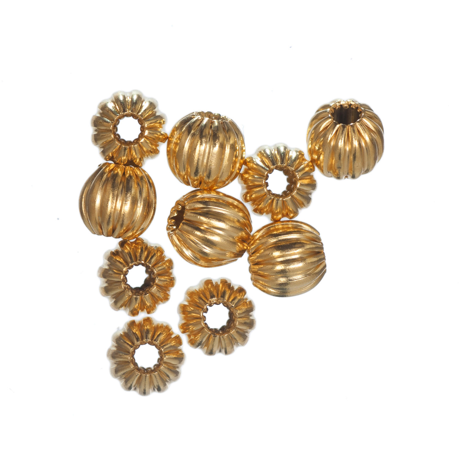 Deluxe: Fluted Beads: Gold Plated: 4mm: 3 Packs of 10 - Trimits ...