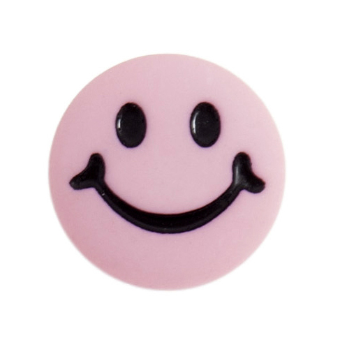 Buttons: Smiley Face: 15mm: Pink - Trimits Loose Buttons - Groves and Banks