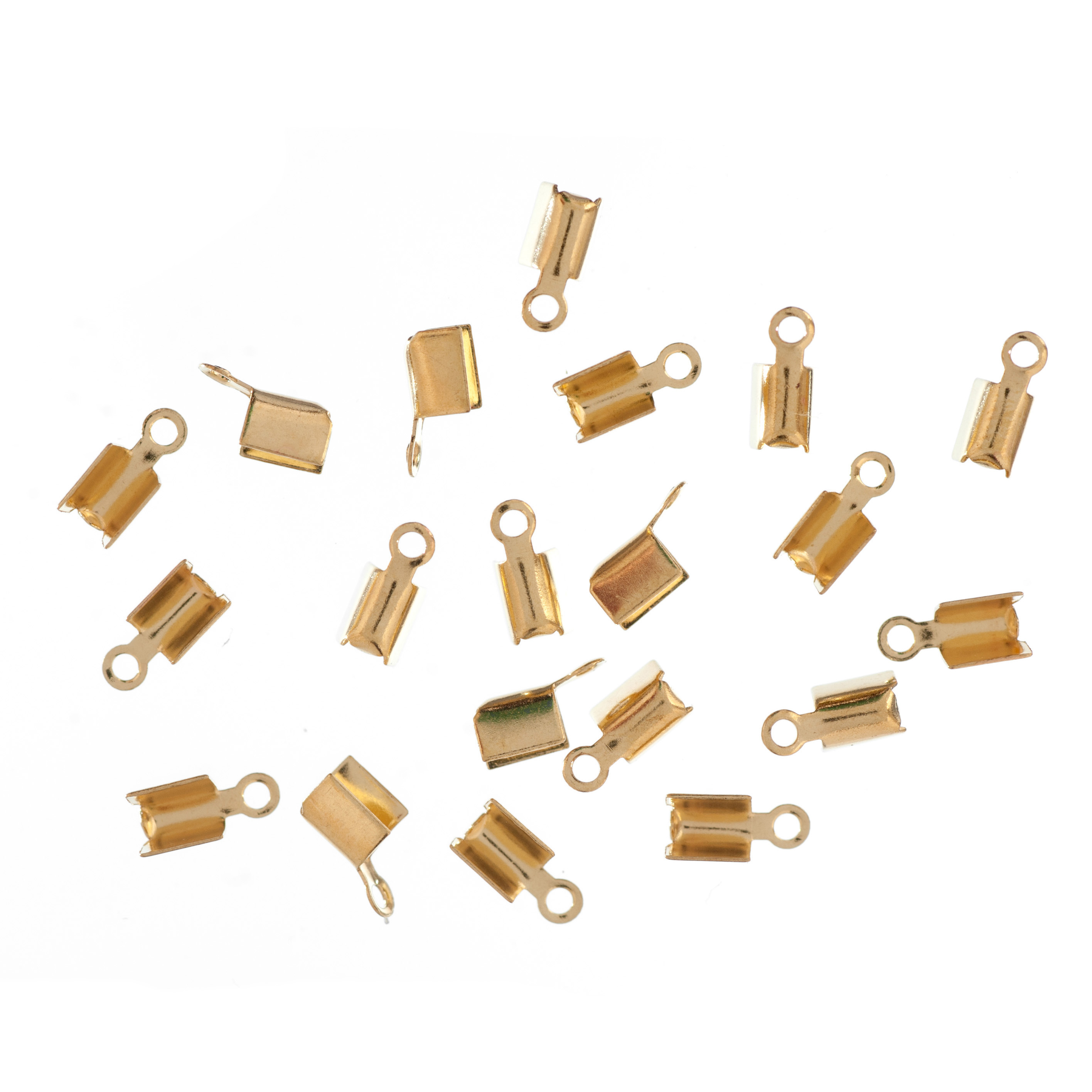 Leather Crimps: Flat: Gilt: 5 Packs of 20 - Trimits - Groves and Banks