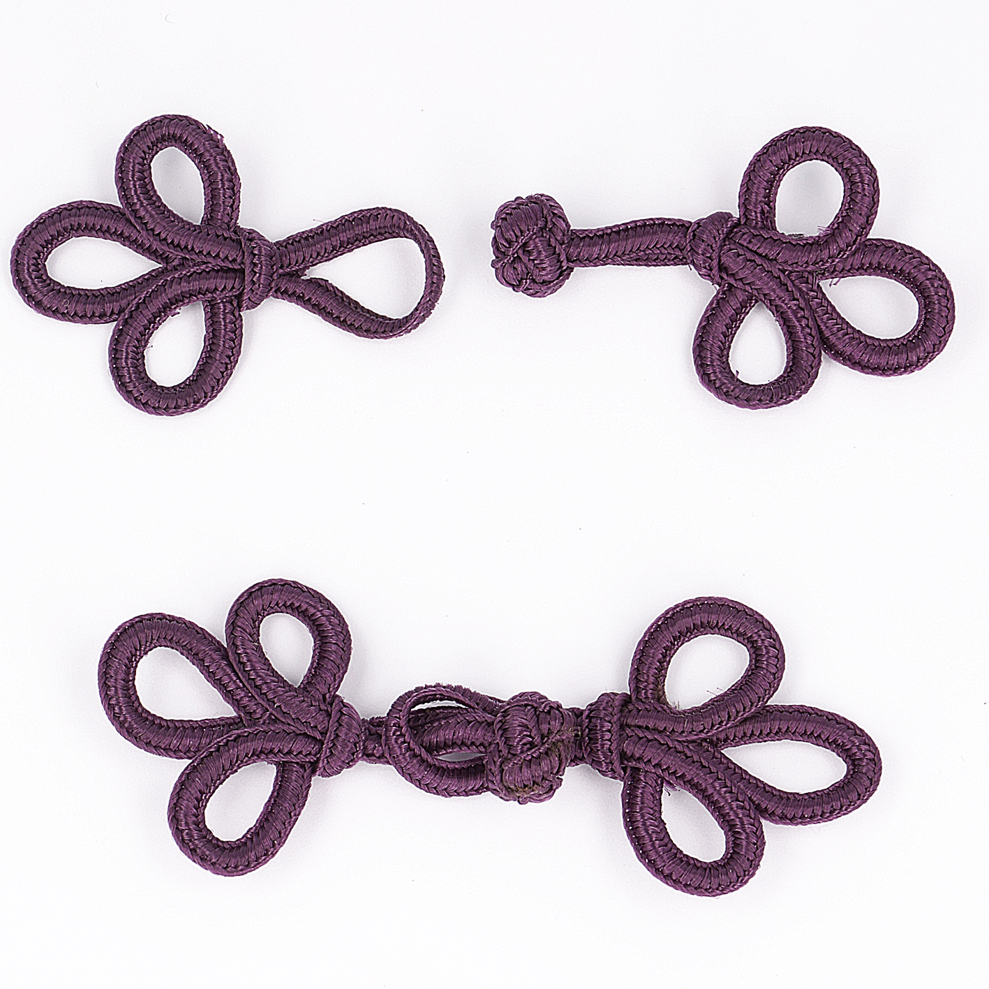 Trim: Frog Clasp: 11cm: Purple - Stephanoise - Groves and Banks