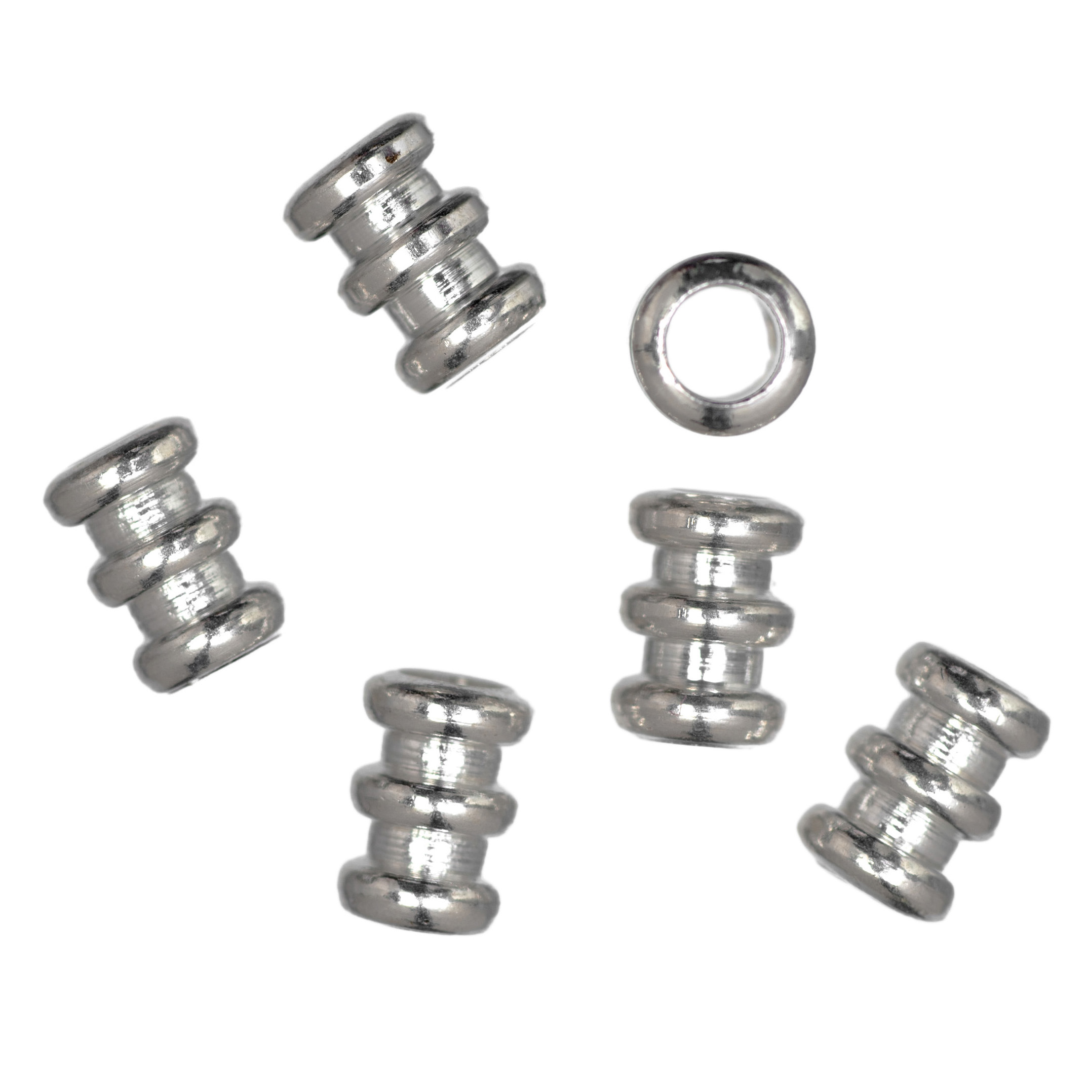 Brass Tube Spacers: Silver: 5 Packs of 6 - Trimits - Groves and Banks