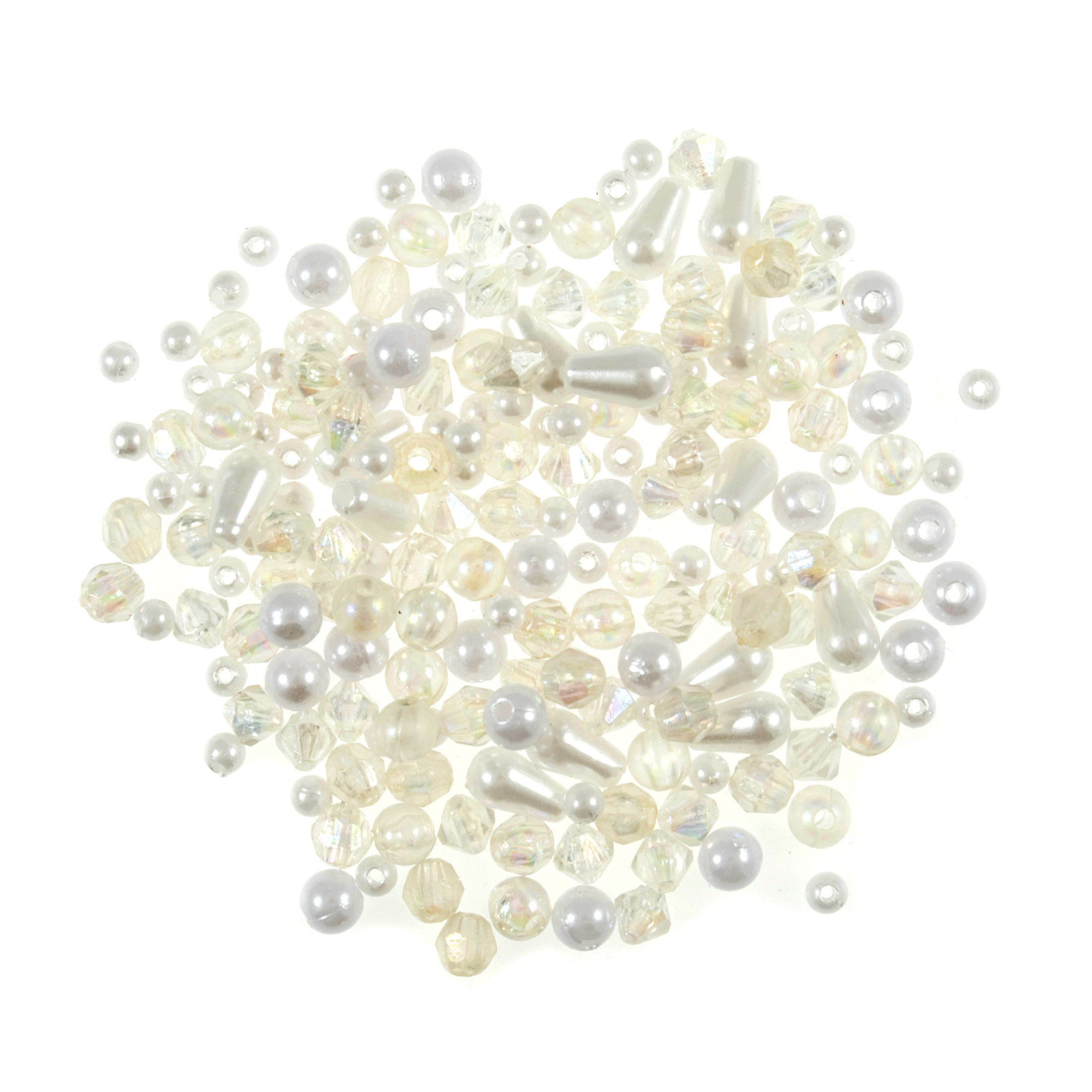 Beads: Craft: Plastic: Assorted: Pearlised: 30g Packs - Trimits ...