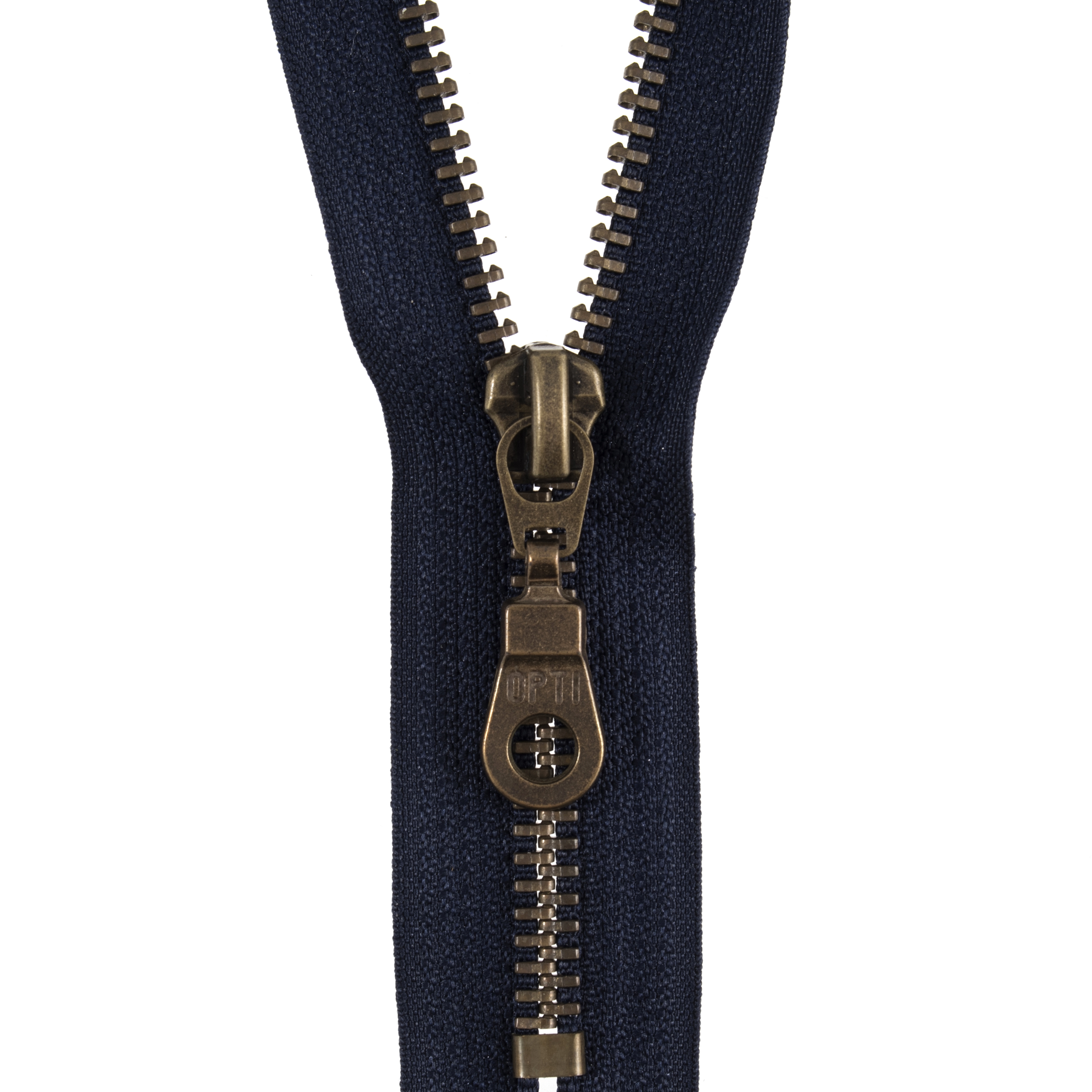 Zip: Closed End: Antique Gold Metal: 18cm - Opti - Groves and Banks