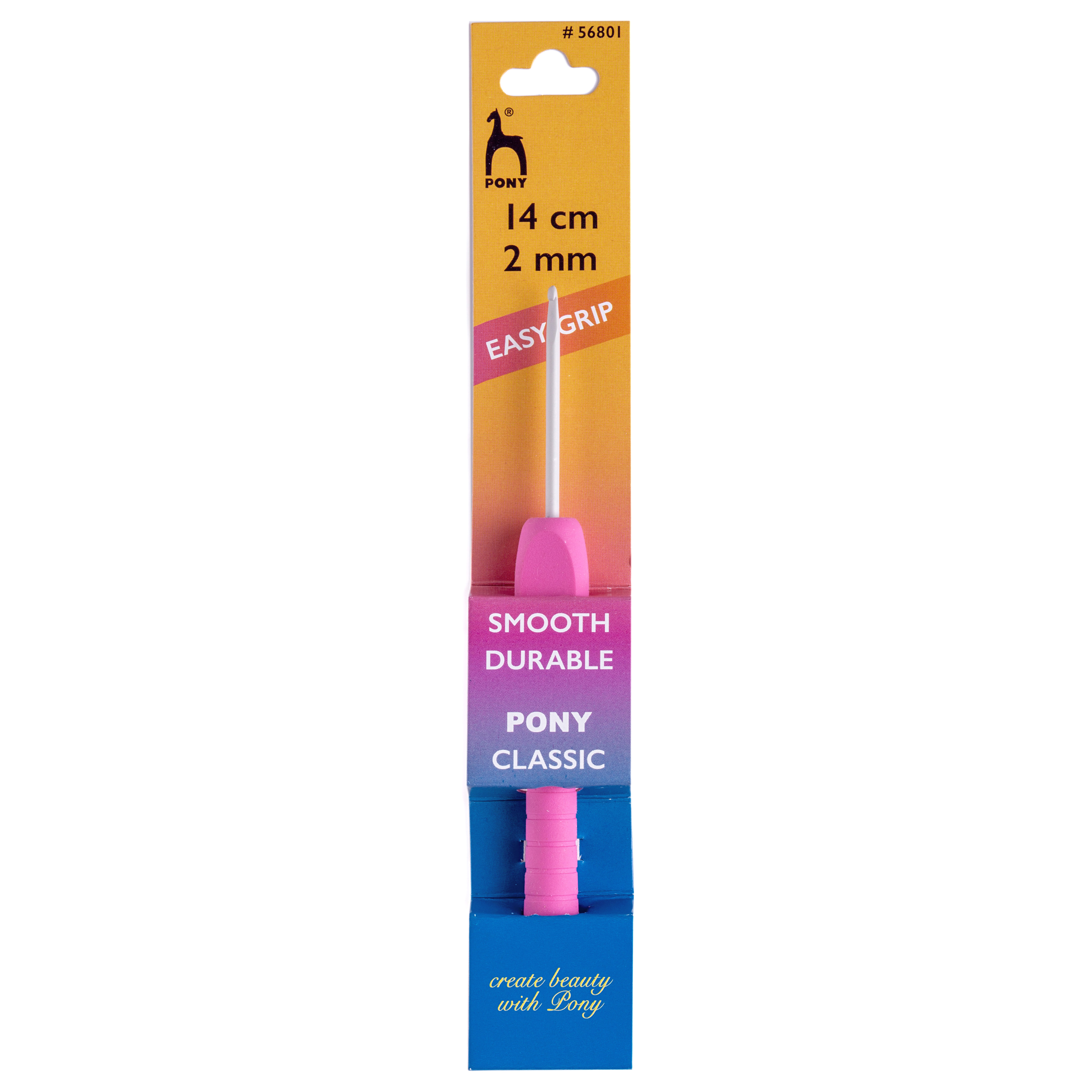 Crochet Hook: Easy Grip Handle with Finger Flat: 14cm x 2.00mm - Pony ...