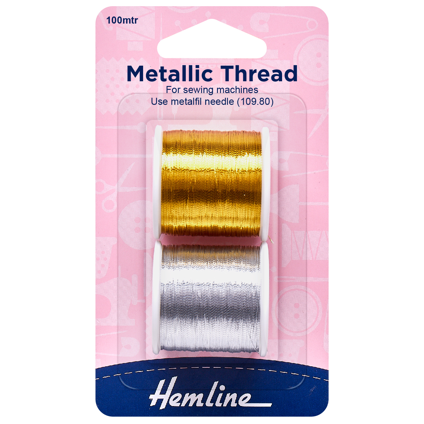 Metallic Thread: 100m: Gold and Silver: 2 Pieces - Hemline - Groves and ...