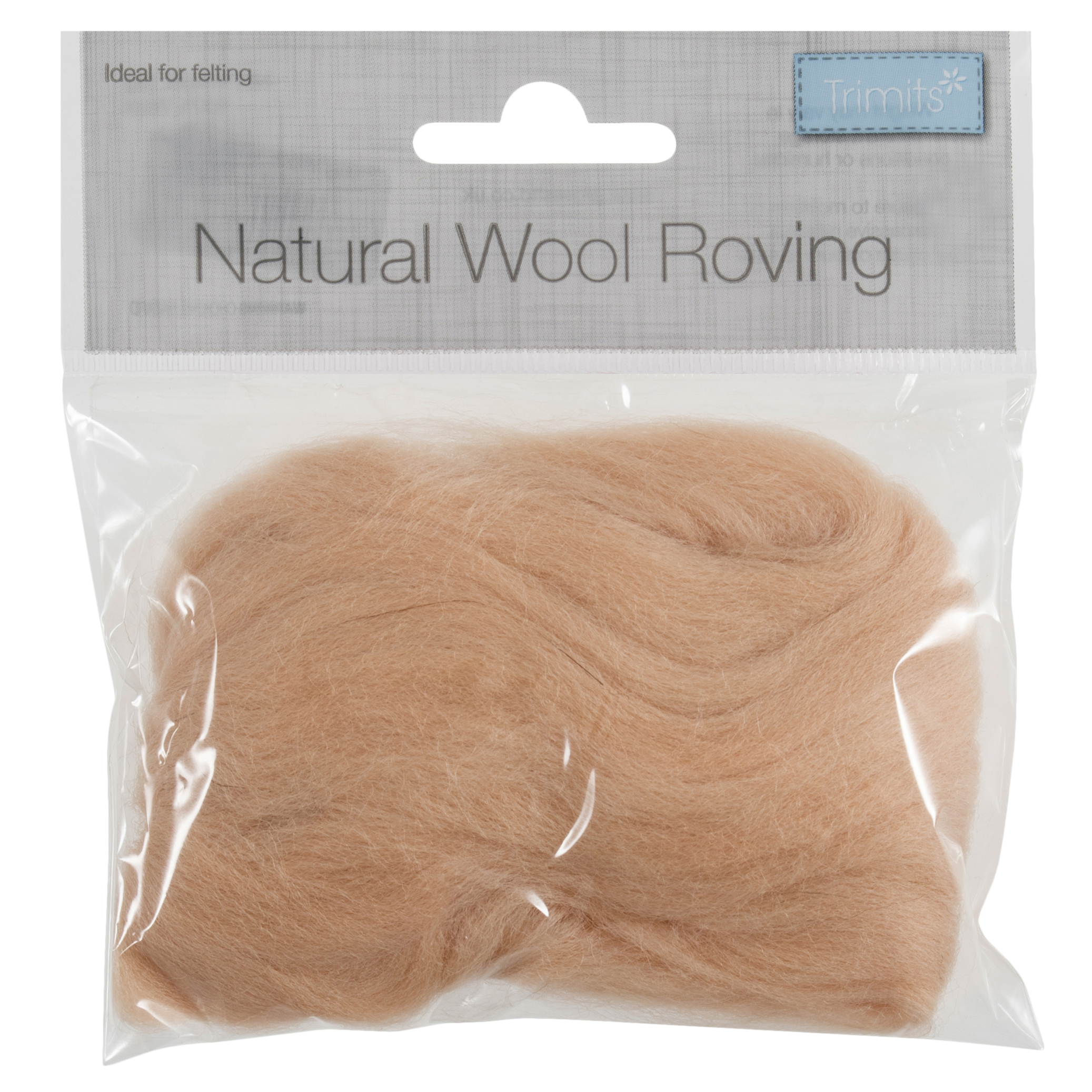 Natural Wool Roving: 10g: Peach - Trimits - Groves and Banks
