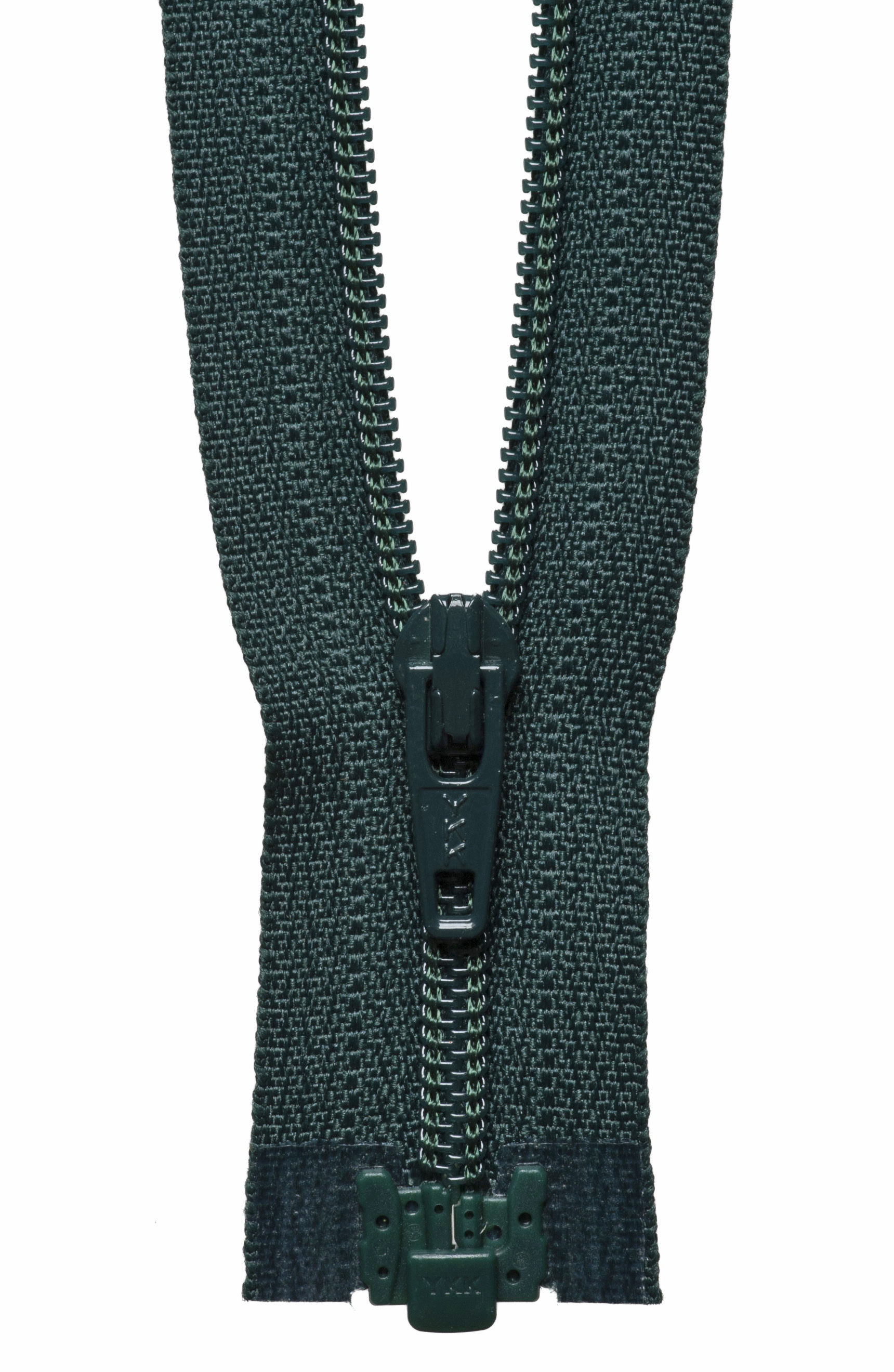 Light-Weight Open End Zip: 41cm: Forest Green - YKK - Groves and Banks