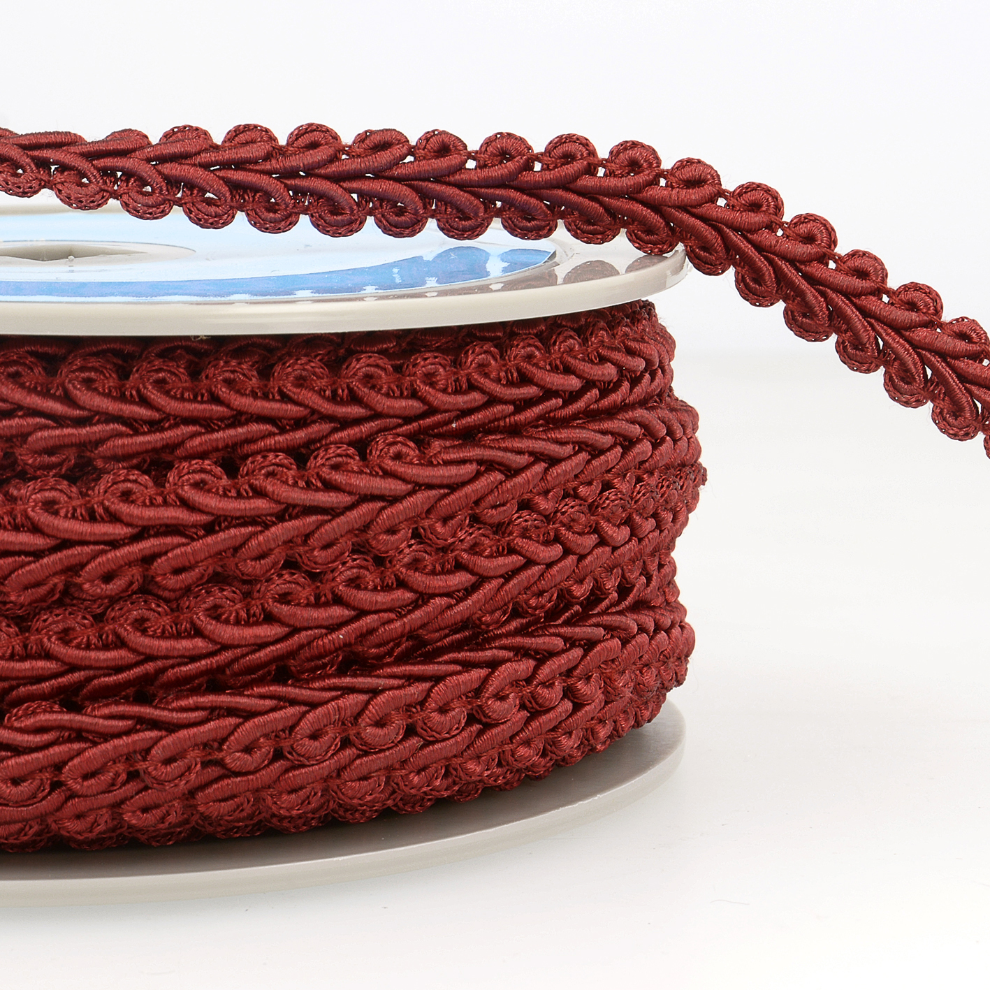 Trim: Gimp Braid: 20m x 12mm: Burgundy - Stephanoise - Groves and Banks