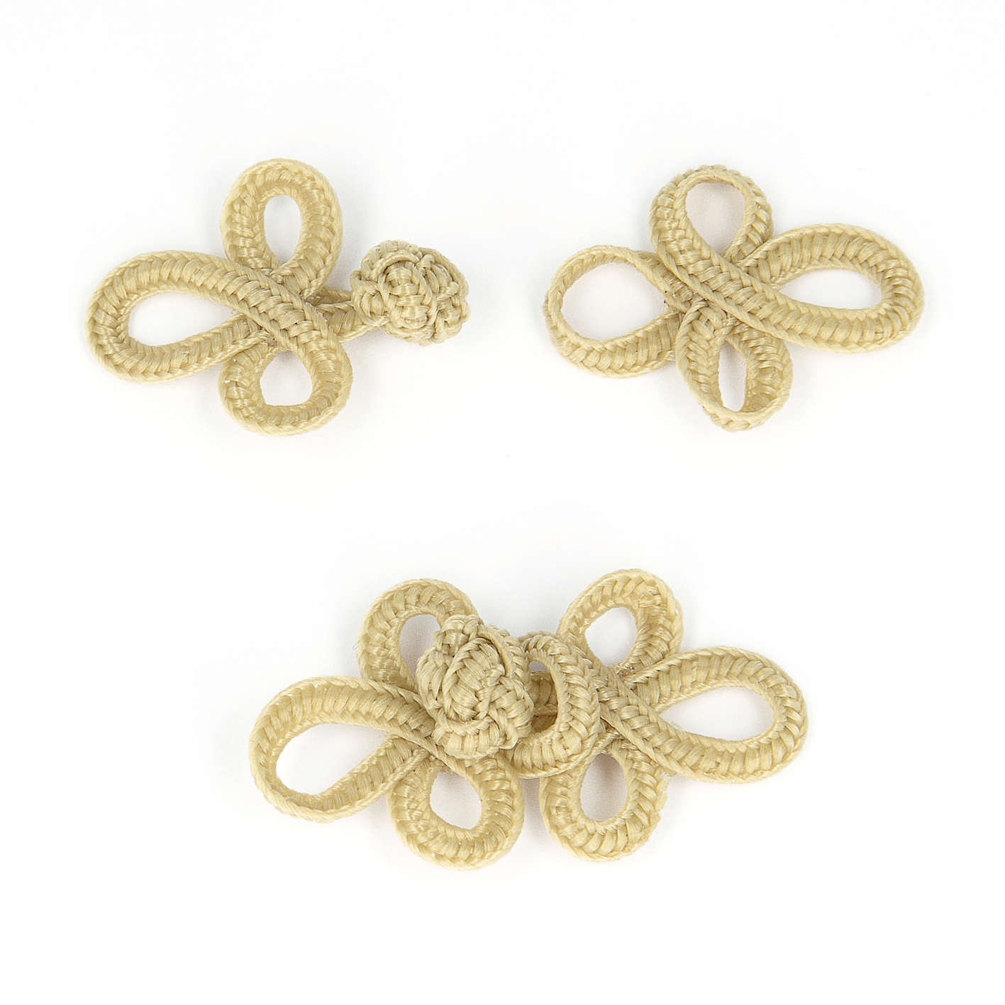 Trim: Frog Clasp: 6cm: Beige - Stephanoise - Groves and Banks