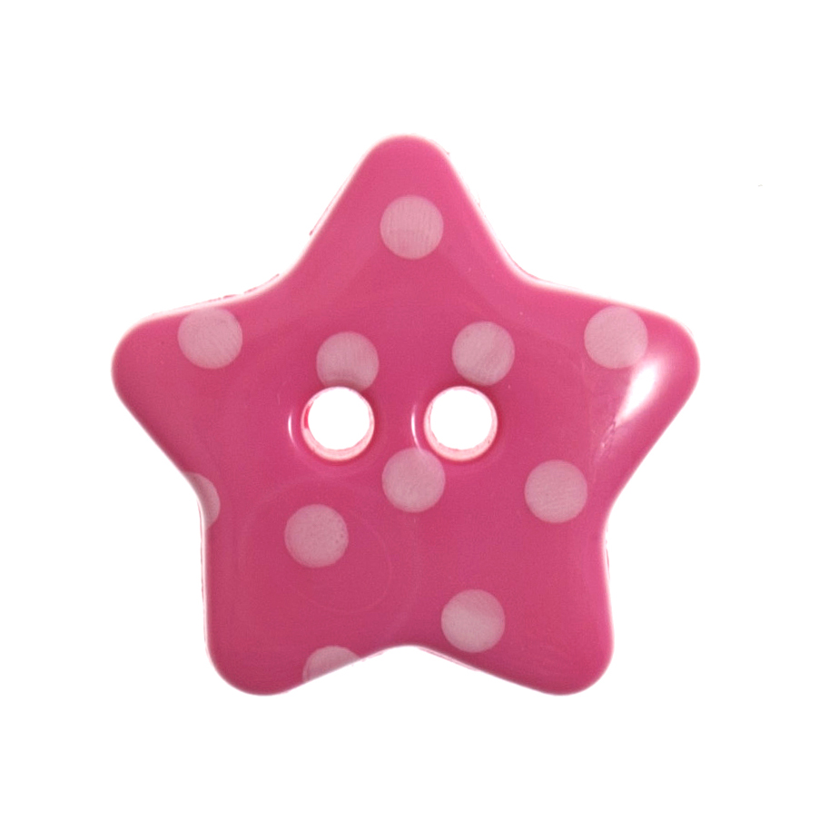 Buttons: Dotty: Star: 18mm: Pink and White - Trimits Loose Buttons ...