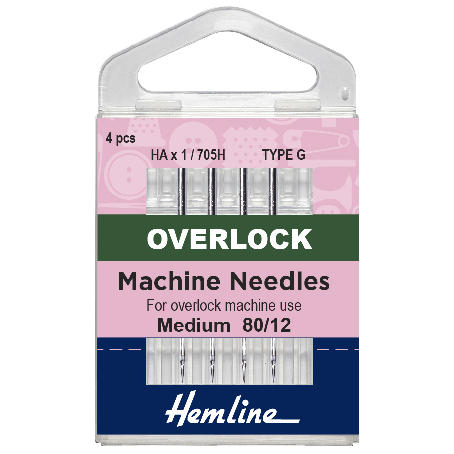 Overlock--Serger Machine Needles: Type G: 80/12: 4 Pieces - Hemline ...