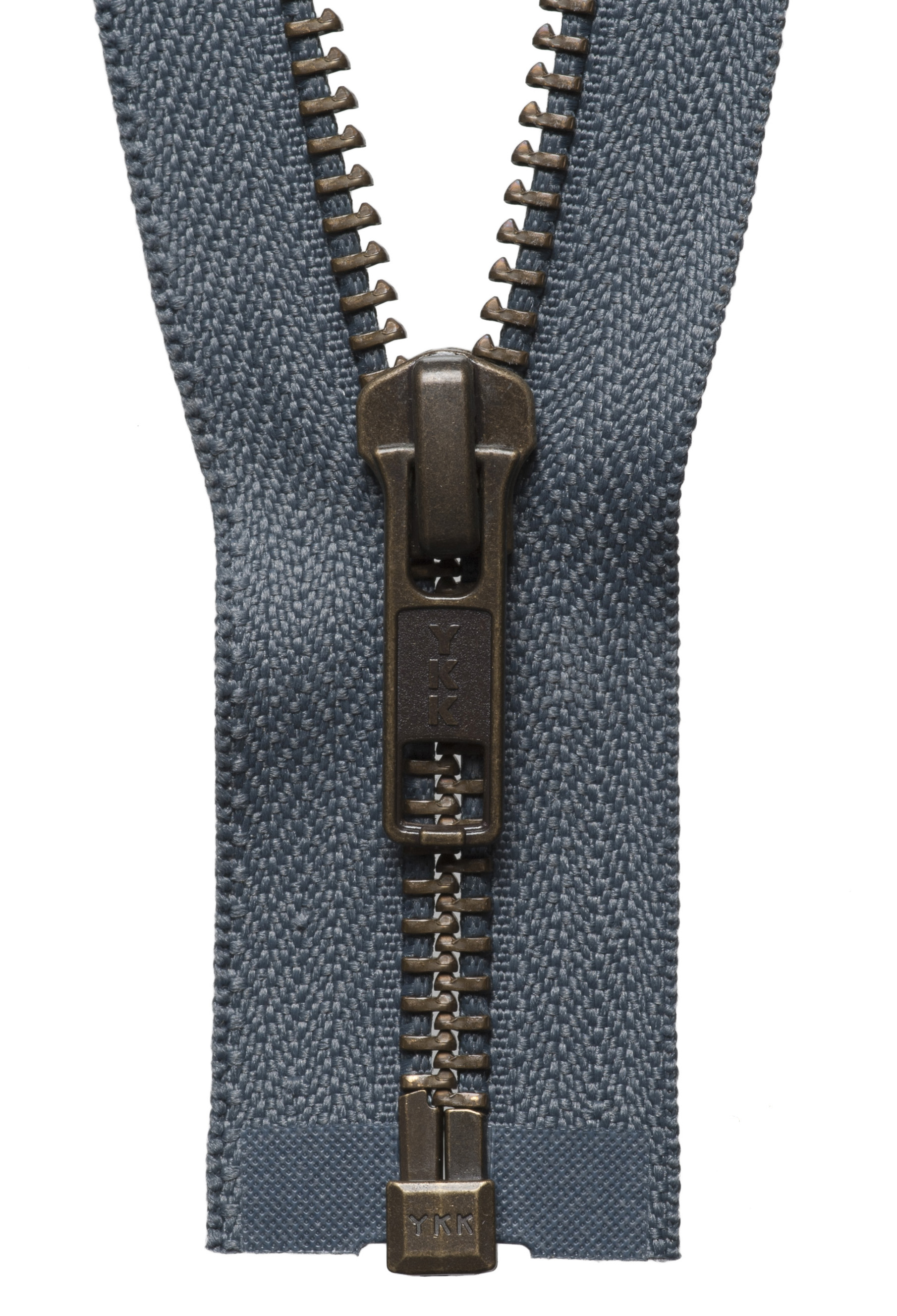 Strong Metal Tooth Open End Zip: 76cm: Dark Grey - YKK - Groves and Banks