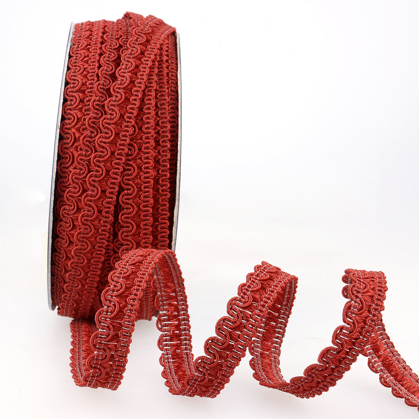 Trim: Braid: Rayon: 25m x 11mm: Hermes red - Stephanoise - Groves and Banks