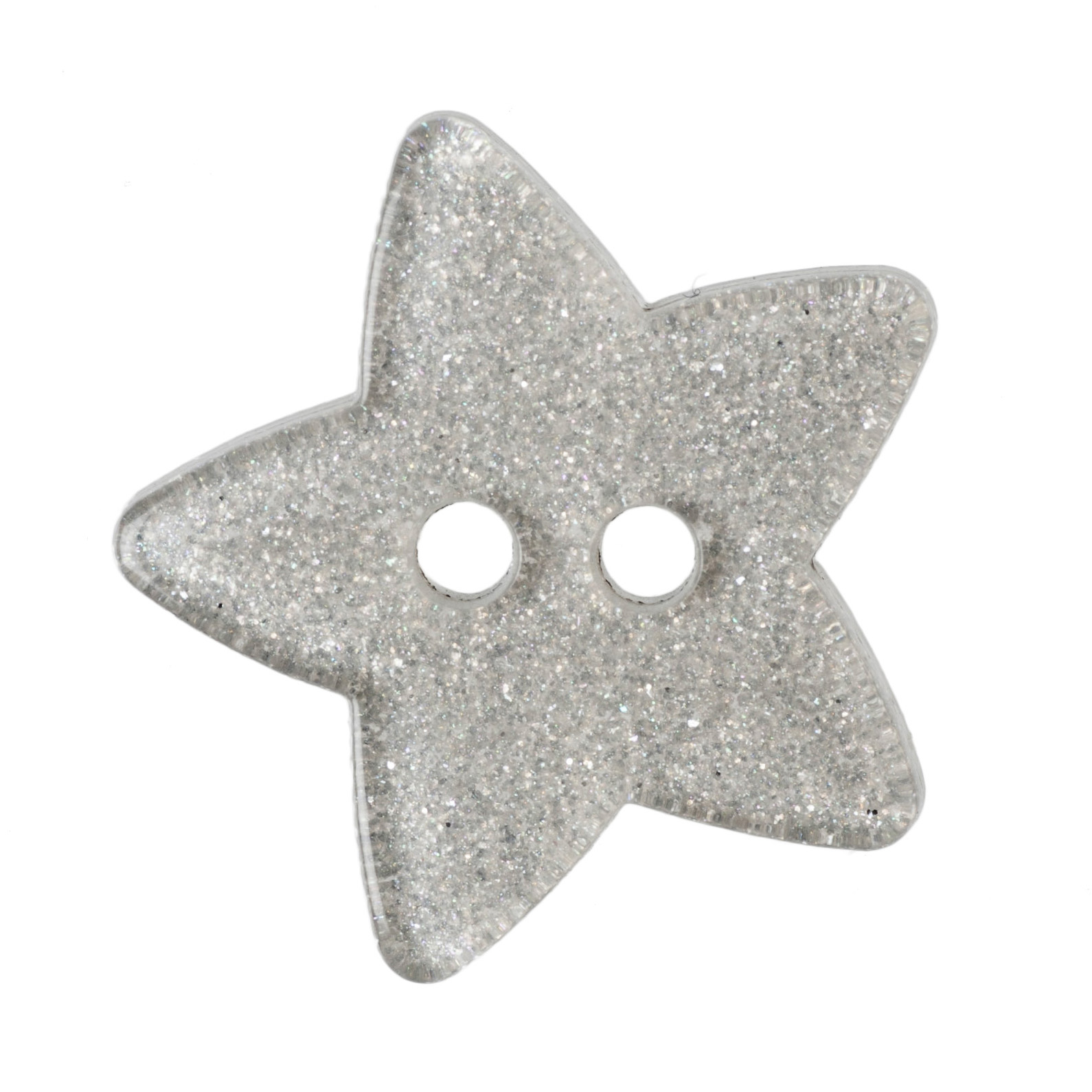 Buttons: Glitter: Star: 18mm: Silver - Trimits Loose Buttons - Groves ...