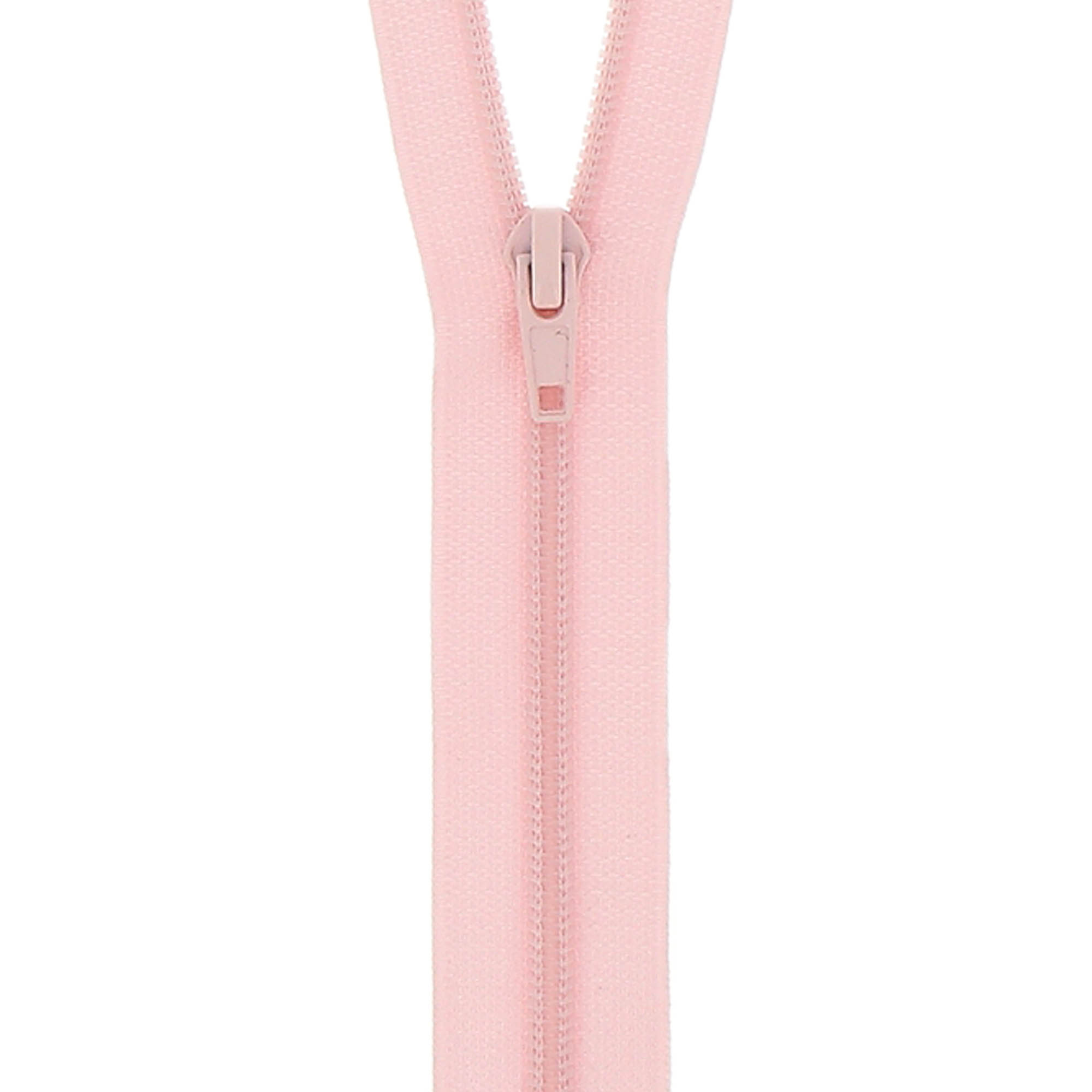 Nylon Open End Zip: 55cm: Light Pink - Milward Zips - Groves and Banks