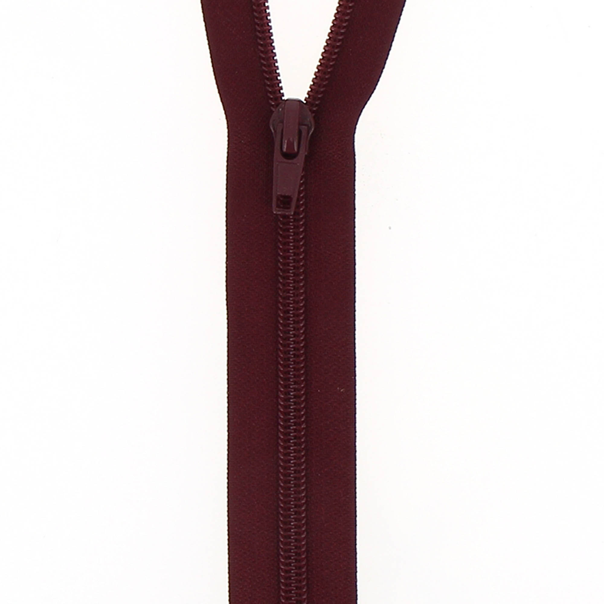 Nylon Open End Zip: 60cm: Dark Wine - Milward Zips - Groves and Banks