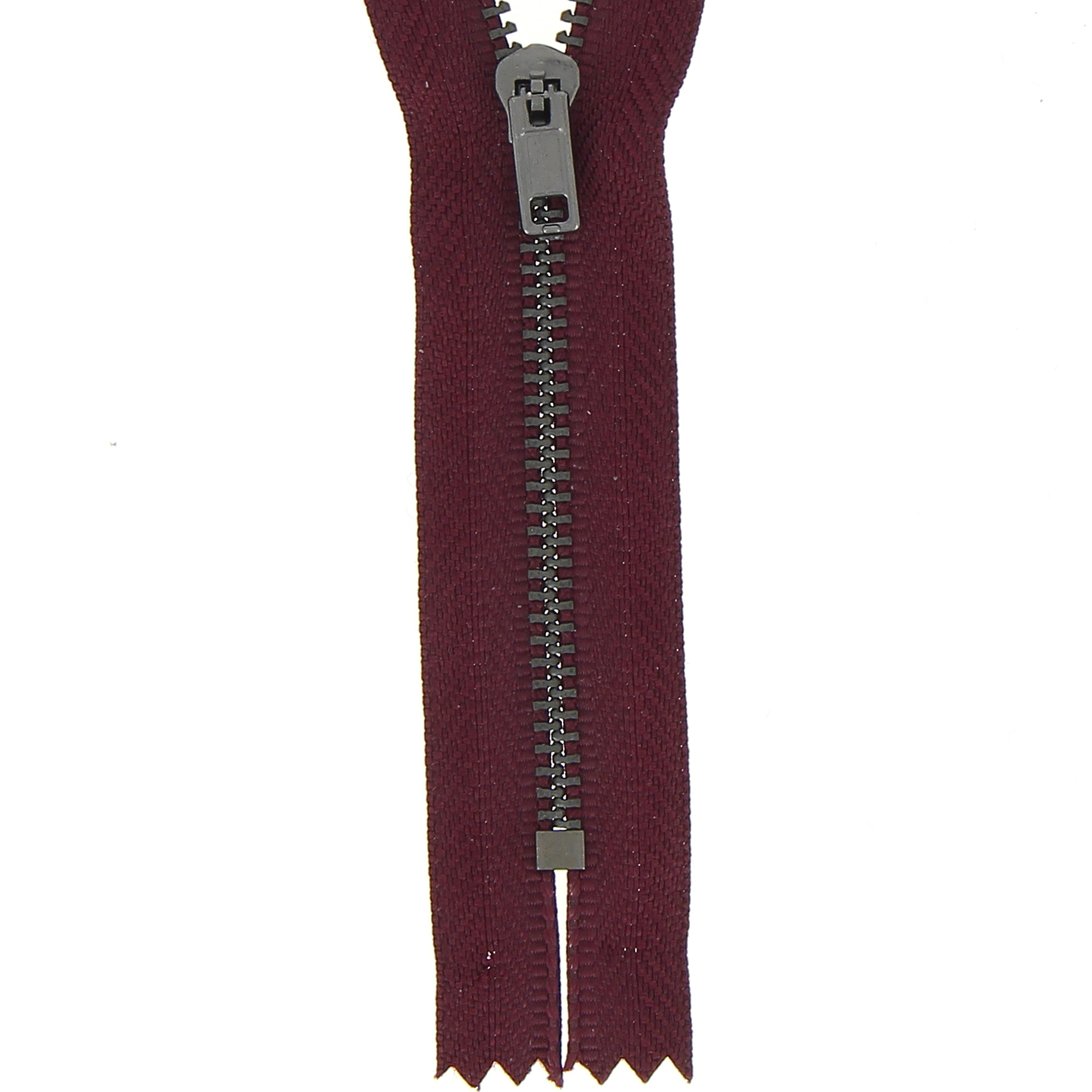 Metal Trouser Zip Closed End: 15cm: Burgundy - Milward Zips - Groves ...