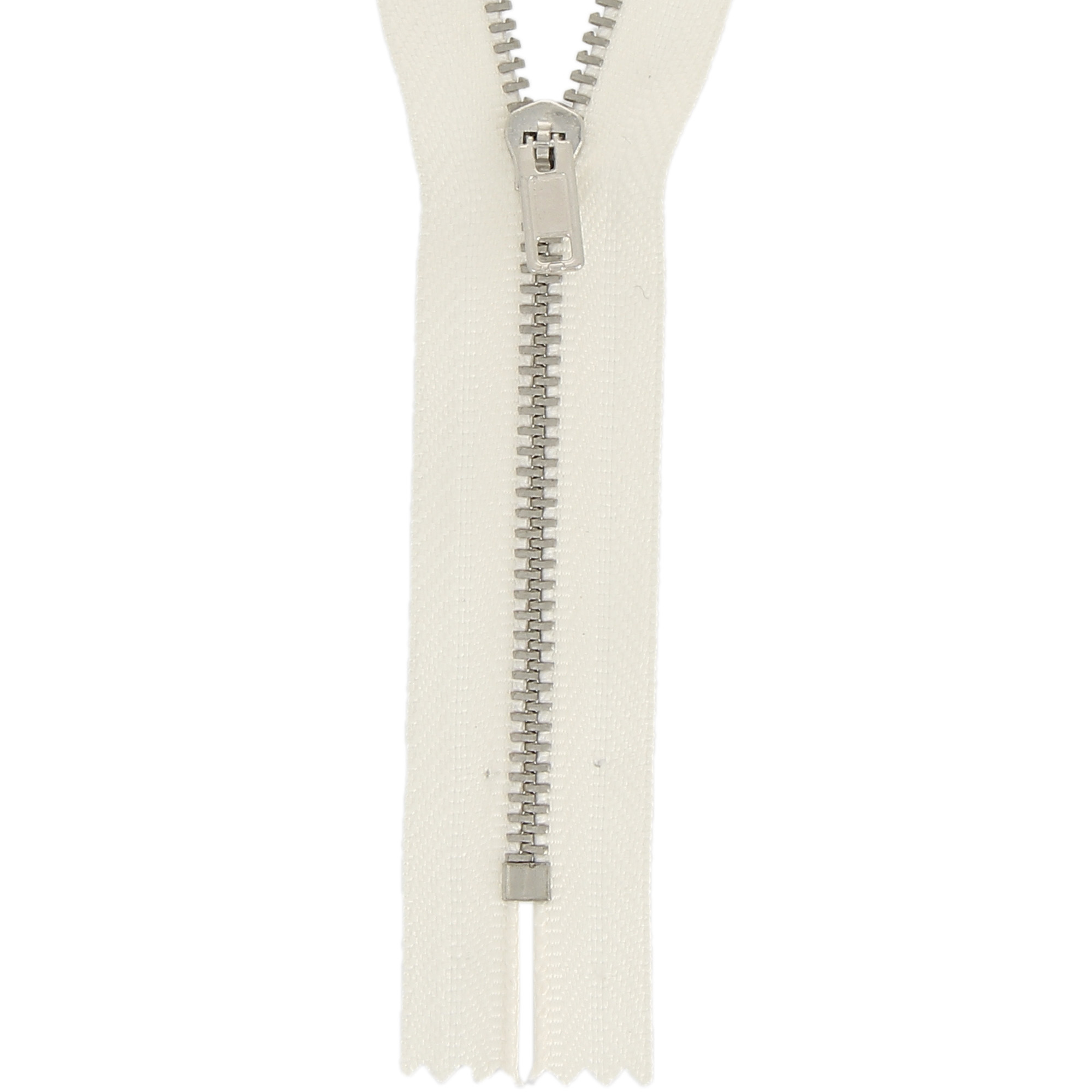 Metal Trouser Zip Closed End: 15cm: Cream - Milward Zips - Groves and Banks