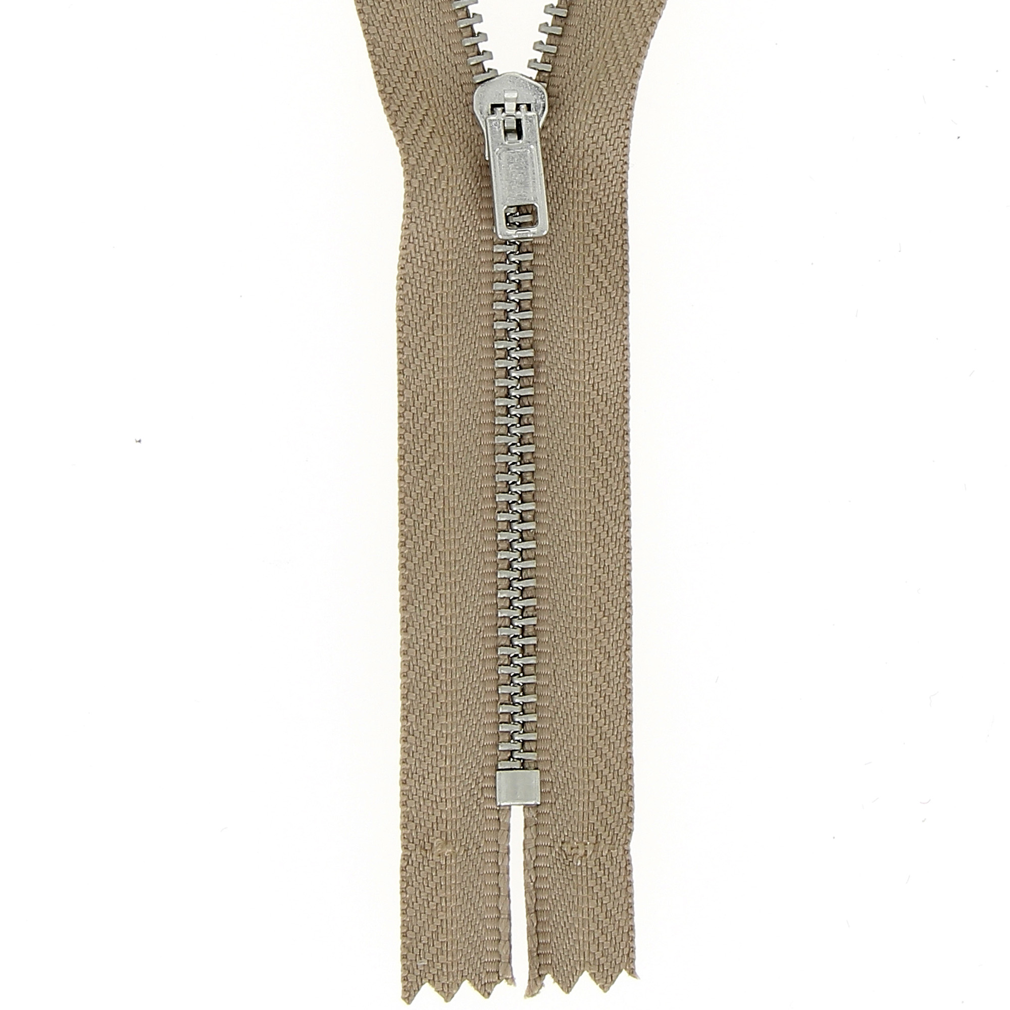 Metal Trouser Zip Closed End: 15cm: Fawn - Milward Zips - Groves and Banks