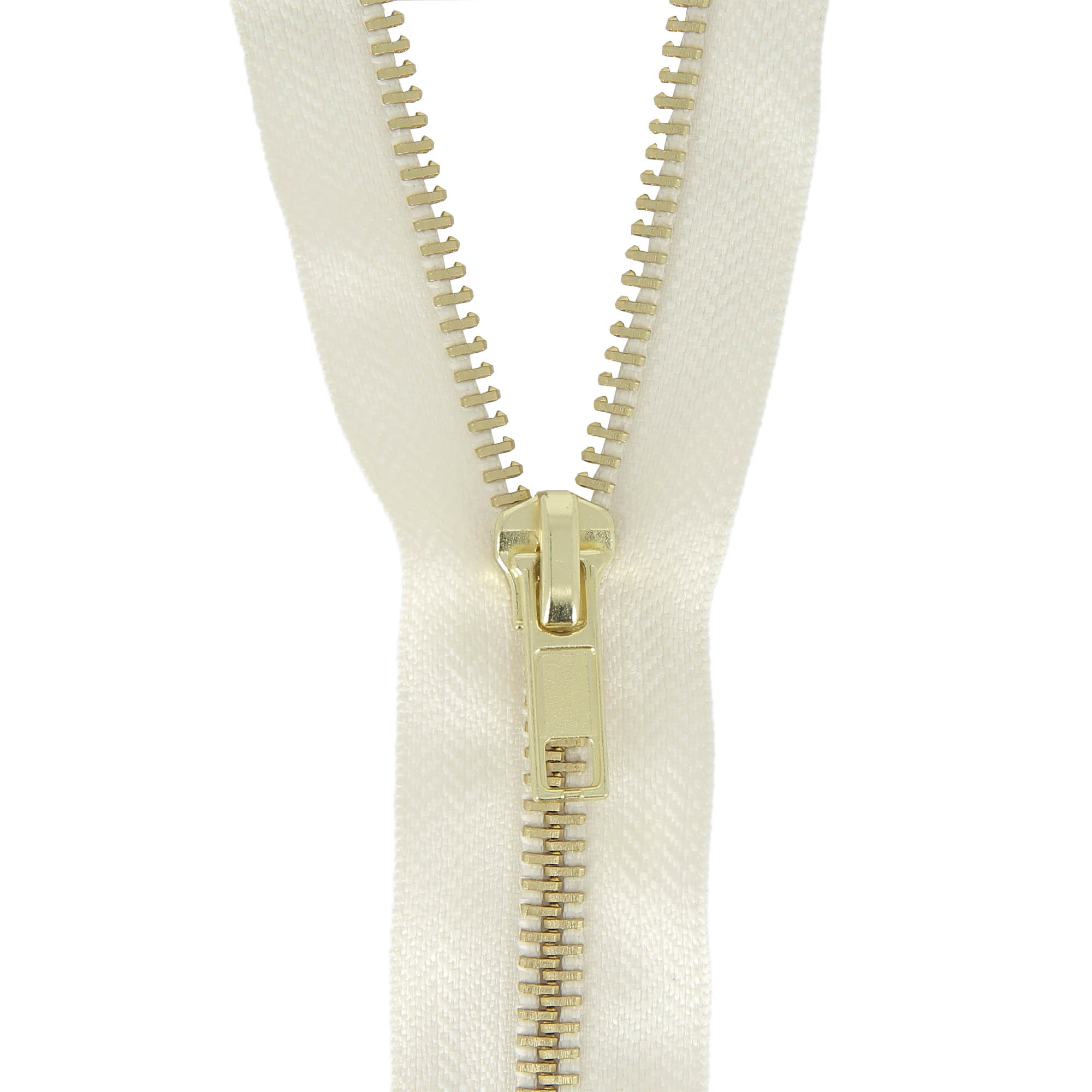 Brass Jeans/Trouser Zip: 10cm: Cream - Milward - Groves and Banks