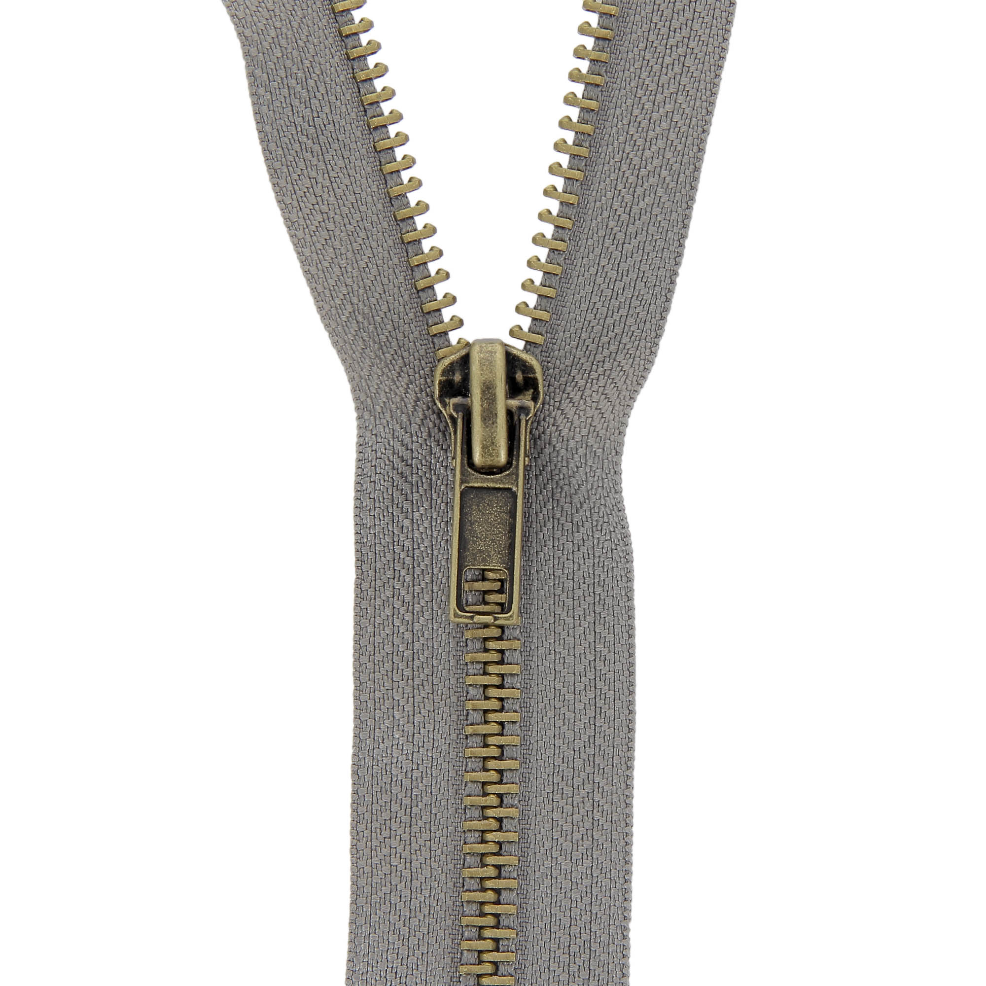 Brass Jacket Zip Open End: 65cm: Dark Grey - Milward - Groves and Banks