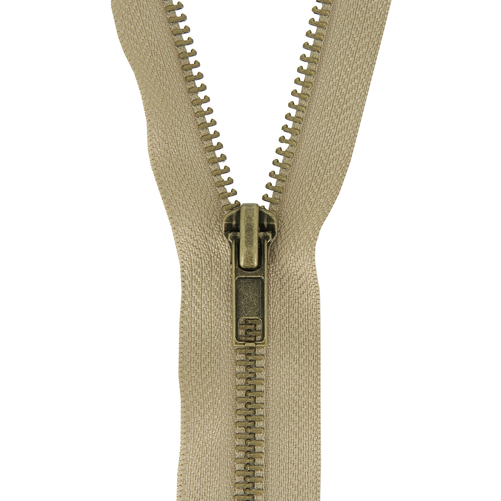 Brass Jacket Zip Open End: 80cm: Fawn - Milward - Groves and Banks