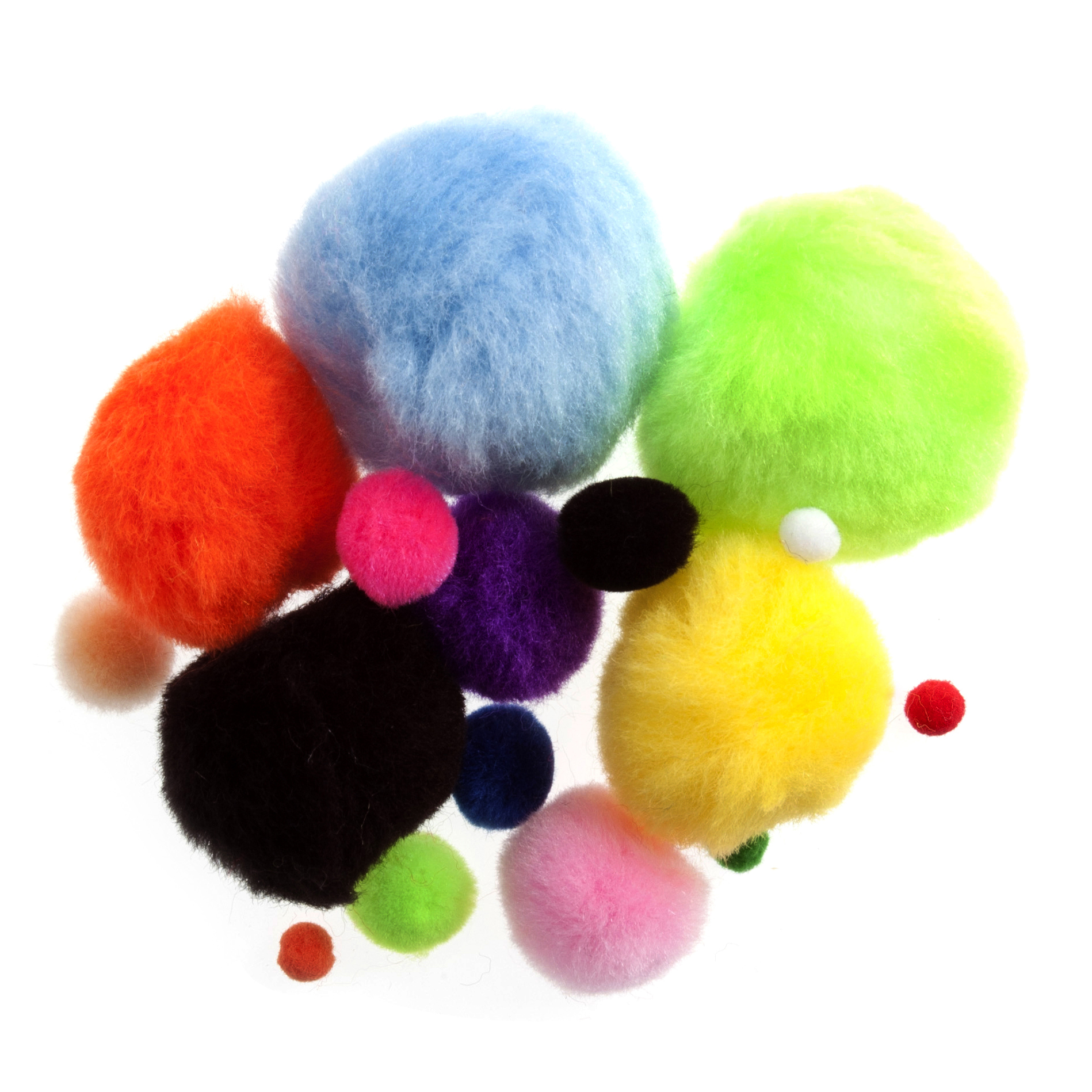 Pom Poms: Assorted Colours and Sizes: Bright: Pack of 100 - Trimits ...