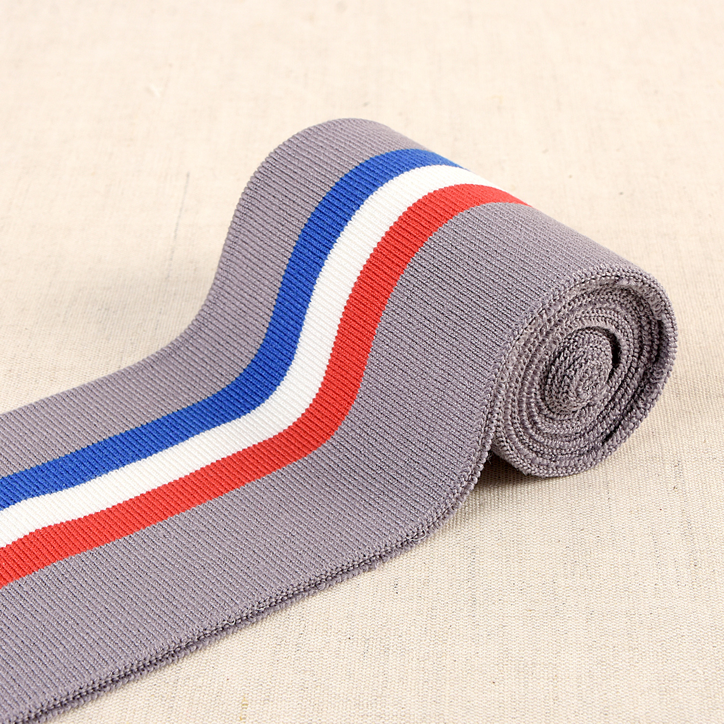 Trim: Elastic: Cuff & Waist: 1.2m x 85mm: Grey, Blue, White & Red ...