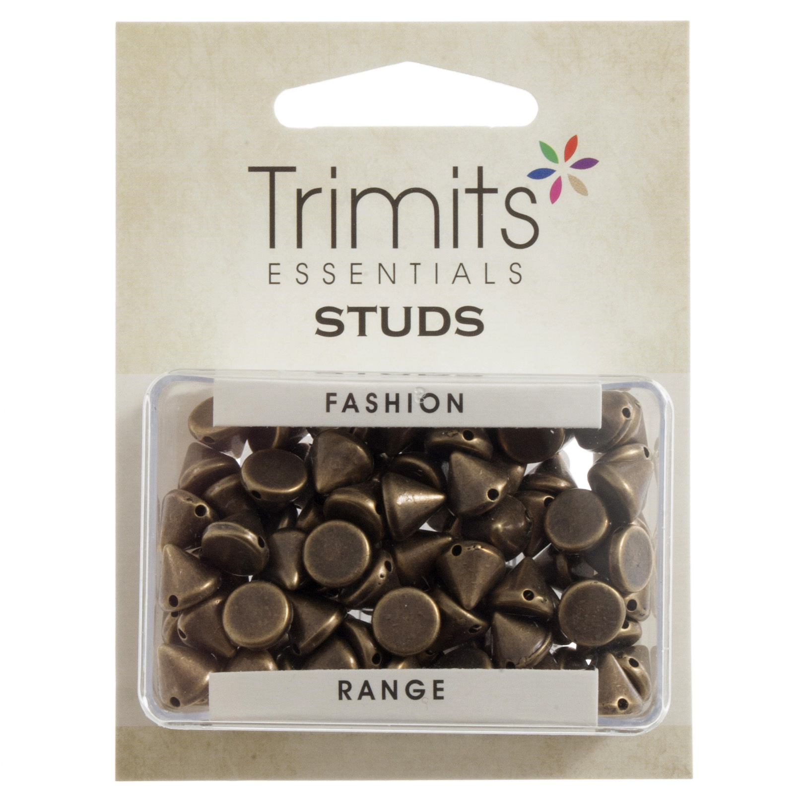 Trim: Studs: Sew-on: Cone: Brass: 8 x 8mm: 80 Pack - Trimits - Groves ...