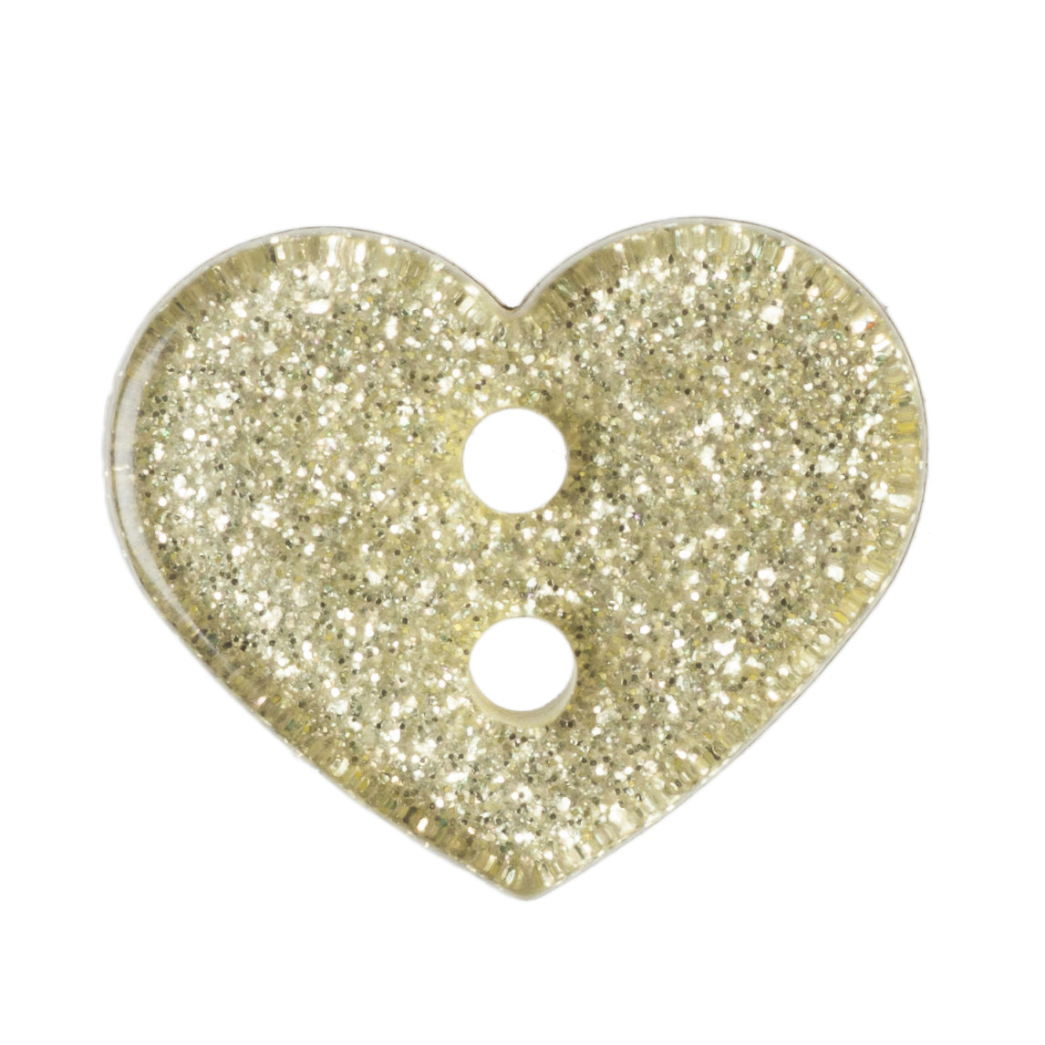 Buttons: Glitter: Heart: 13mm: Light Yellow - Trimits Loose Buttons ...
