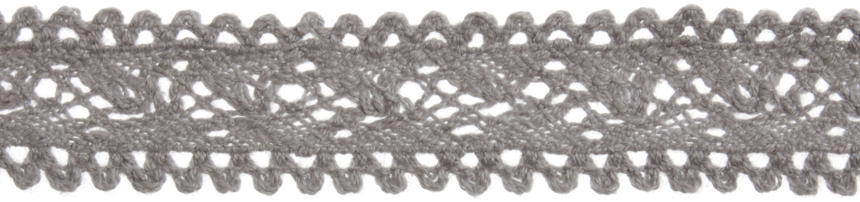 Ribbon: Cotton Lace: 4m x 18mm: Grey - Bowtique - Groves and Banks