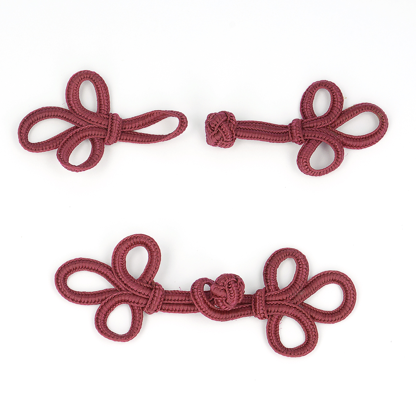 Trim: Frog Clasp: 11cm: Red - Stephanoise - Groves and Banks