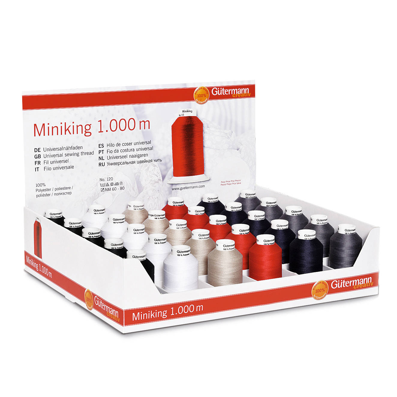 Counter Display Unit: Miniking: 30 x 1000m: Assorted - Gutermann ...