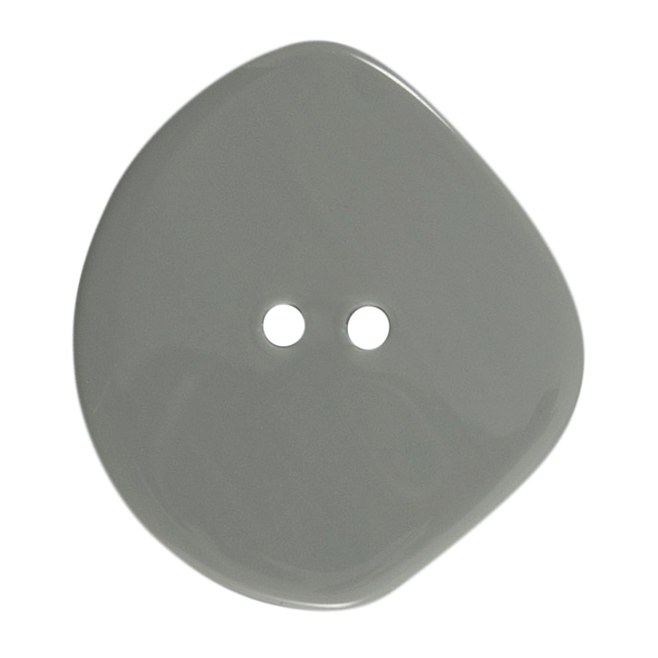 Button: 38mm: Oval: 2 Hole: Grey - Trimits Loose Buttons - Groves and Banks
