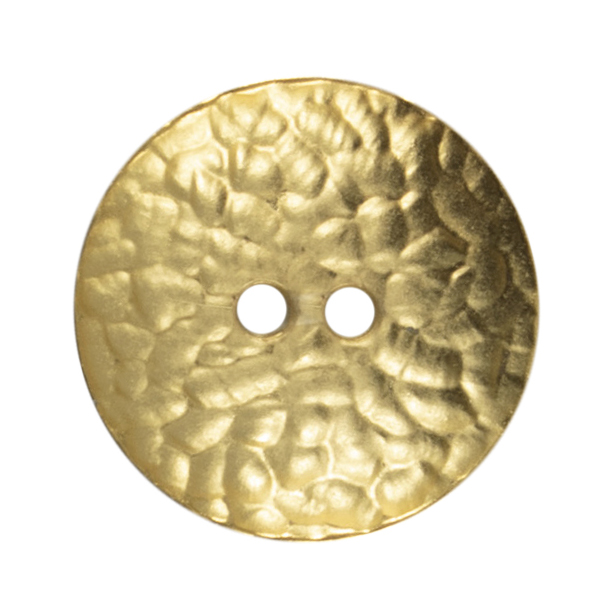 Button: 30mm: Hammered Metal: 2 Hole: Gold - Trimits Loose Buttons ...