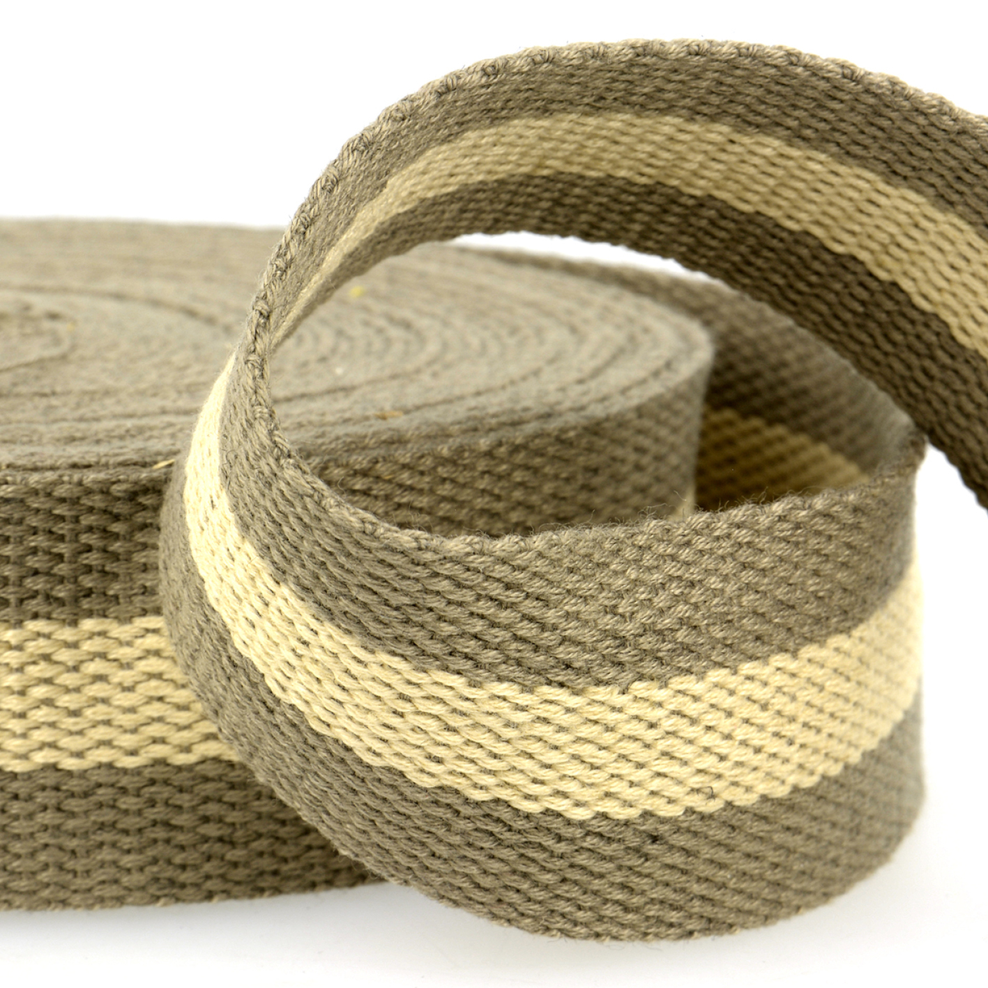 Trim: Strap: Two-Tone: 25m x 40mm: Khaki and Beige - Stephanoise ...