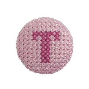 Buttons: Alphabet: Cross Stitch: 15mm: Light Pink on Off-White: Letter ...