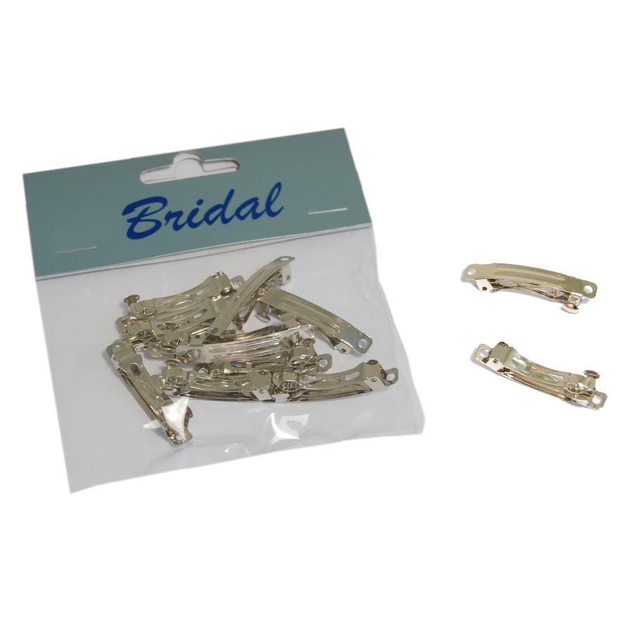 Hair: Spring Clip: Metal: 5 x 40mm: Pack of 12: Silver - Occasions ...