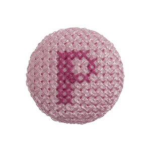 Buttons: Alphabet: Cross Stitch: 15mm: Light Pink on Off-White: Letter ...