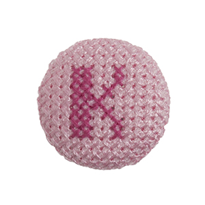 Buttons: Alphabet: Cross Stitch: 15mm: Light Pink on Off-White: Letter ...