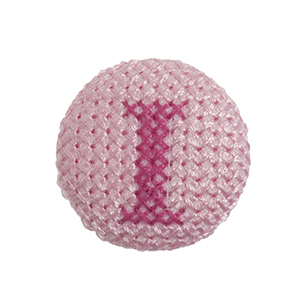 Buttons: Alphabet: Cross Stitch: 15mm: Light Pink on Off-White: Letter ...