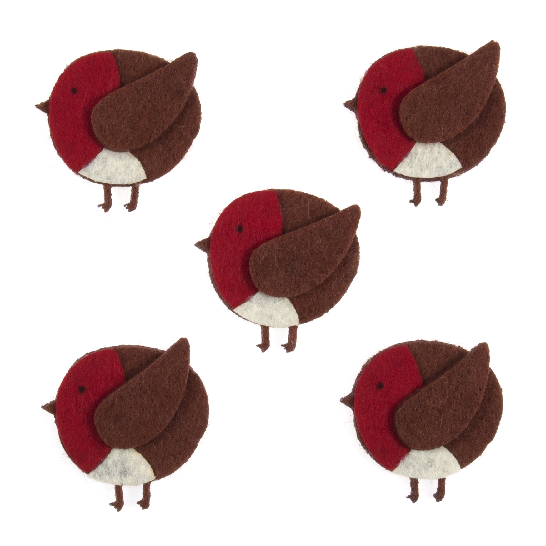 Craft Embellishments: Felt Robins: 5 Pieces - Trimits - Craft for ...