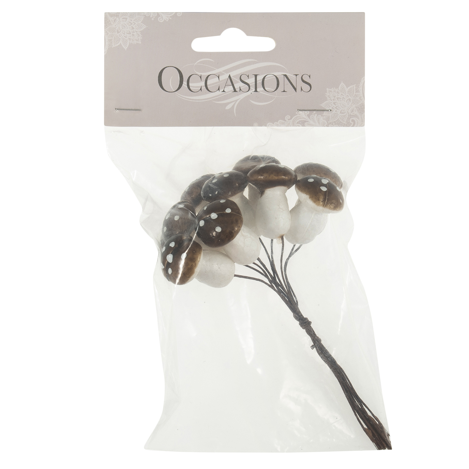 Mini Toadstools on Wire: 10 Pieces: Brown - Occasions - Groves and Banks