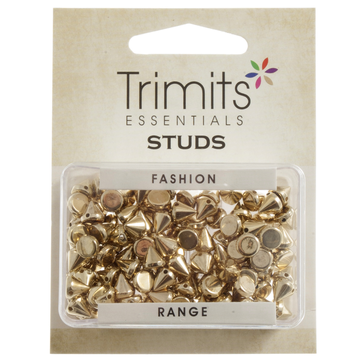 Trim: Studs: Sew-on: Cone: Gold: 6 x 6mm: 120 Pack - Trimits - Groves ...