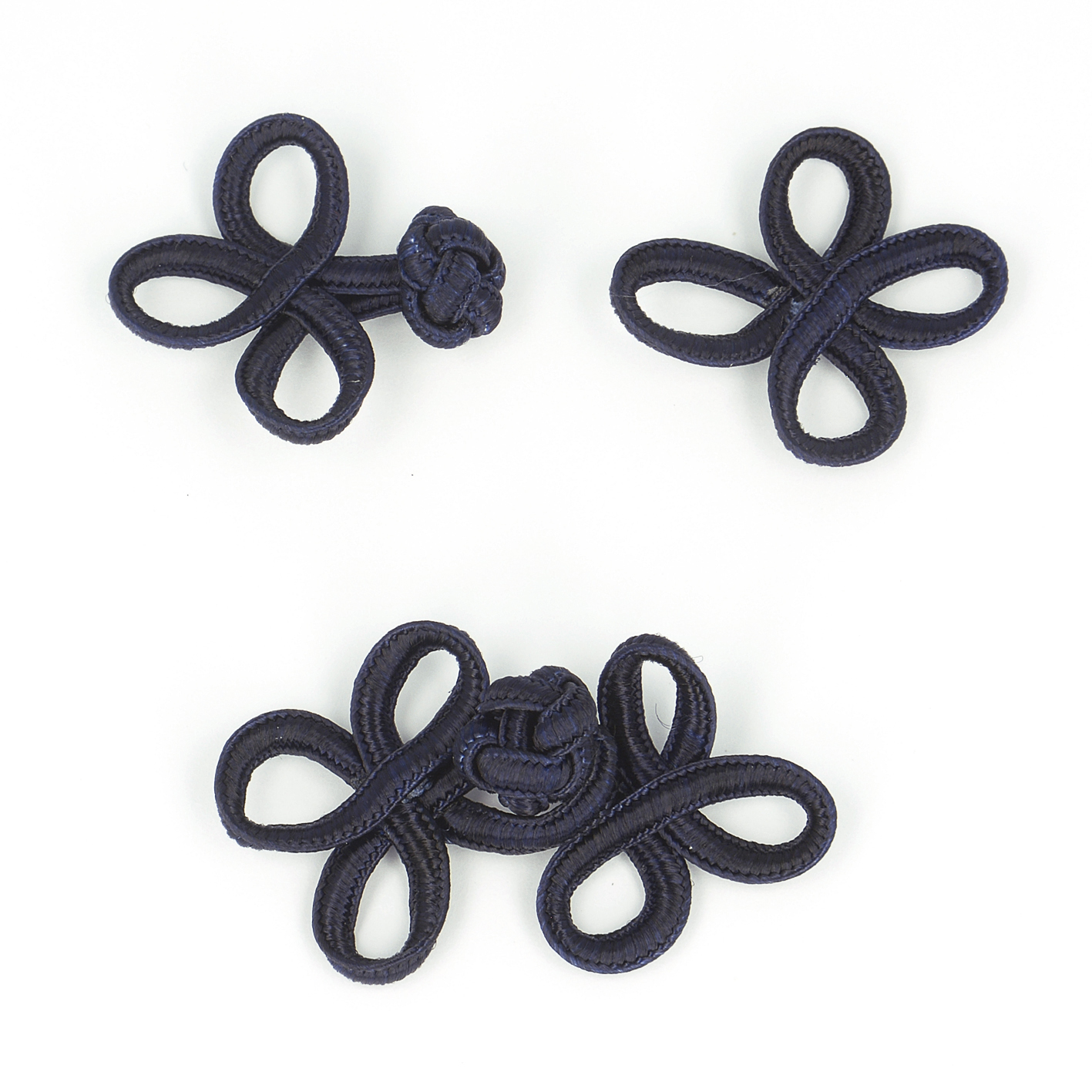 Trim: Frog Clasp: 6cm: Navy Blue - Stephanoise - Groves and Banks