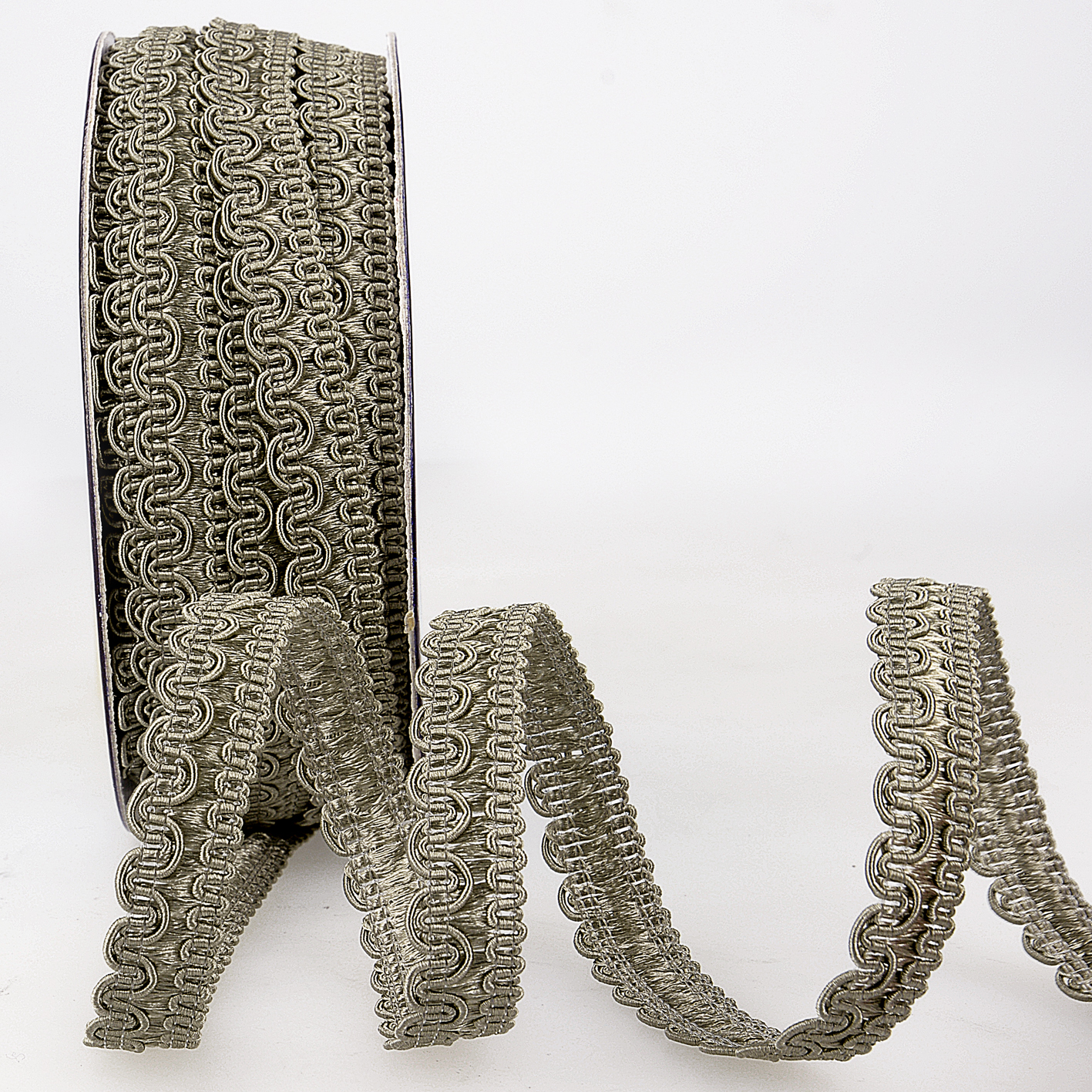 Trim: Braid: Rayon: 25m x 11mm: Medium Grey - Stephanoise - Groves and ...